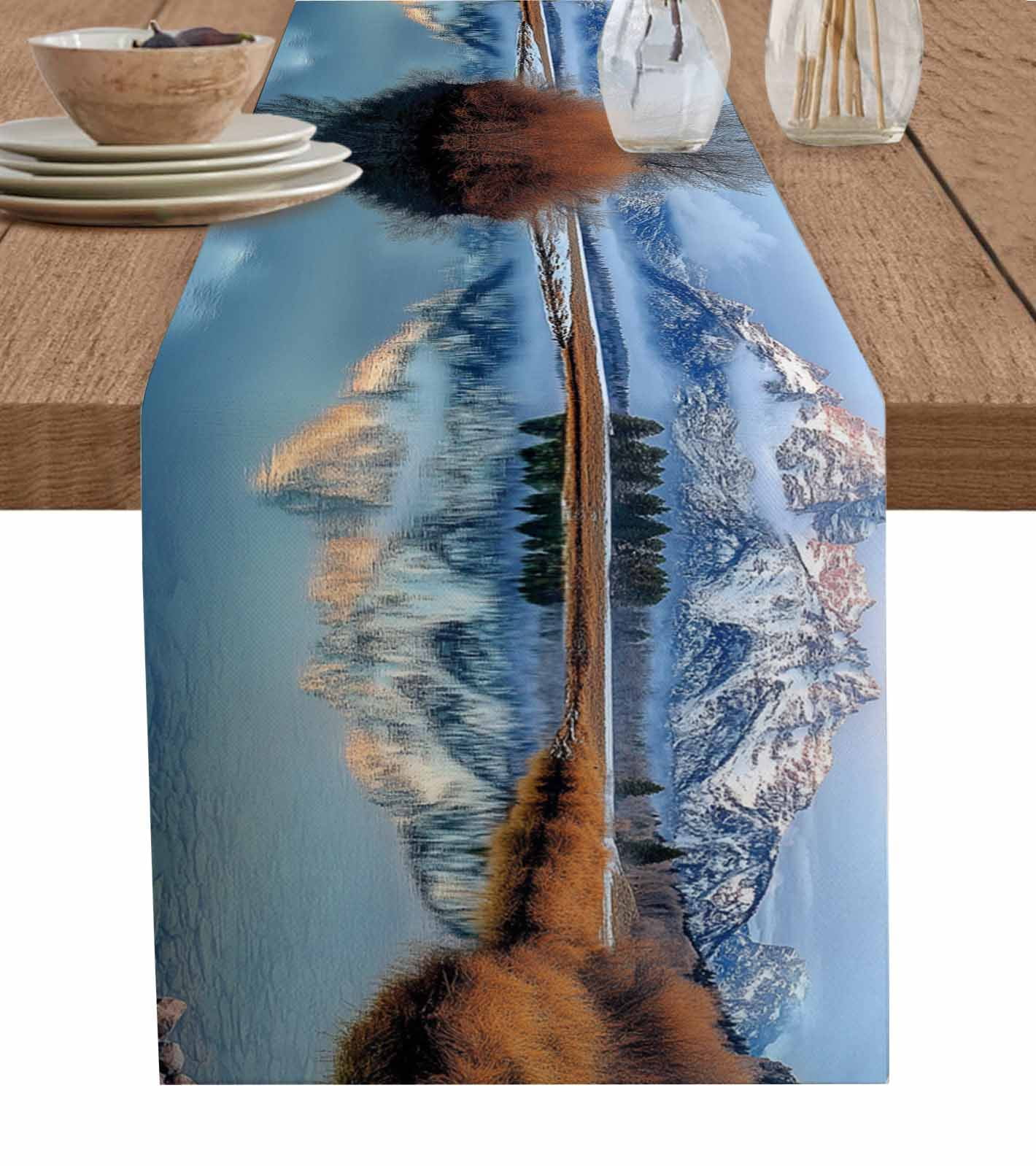 Hokiten Table Runners 36 Inches Long Dress Scarves, Grey Mountain ...