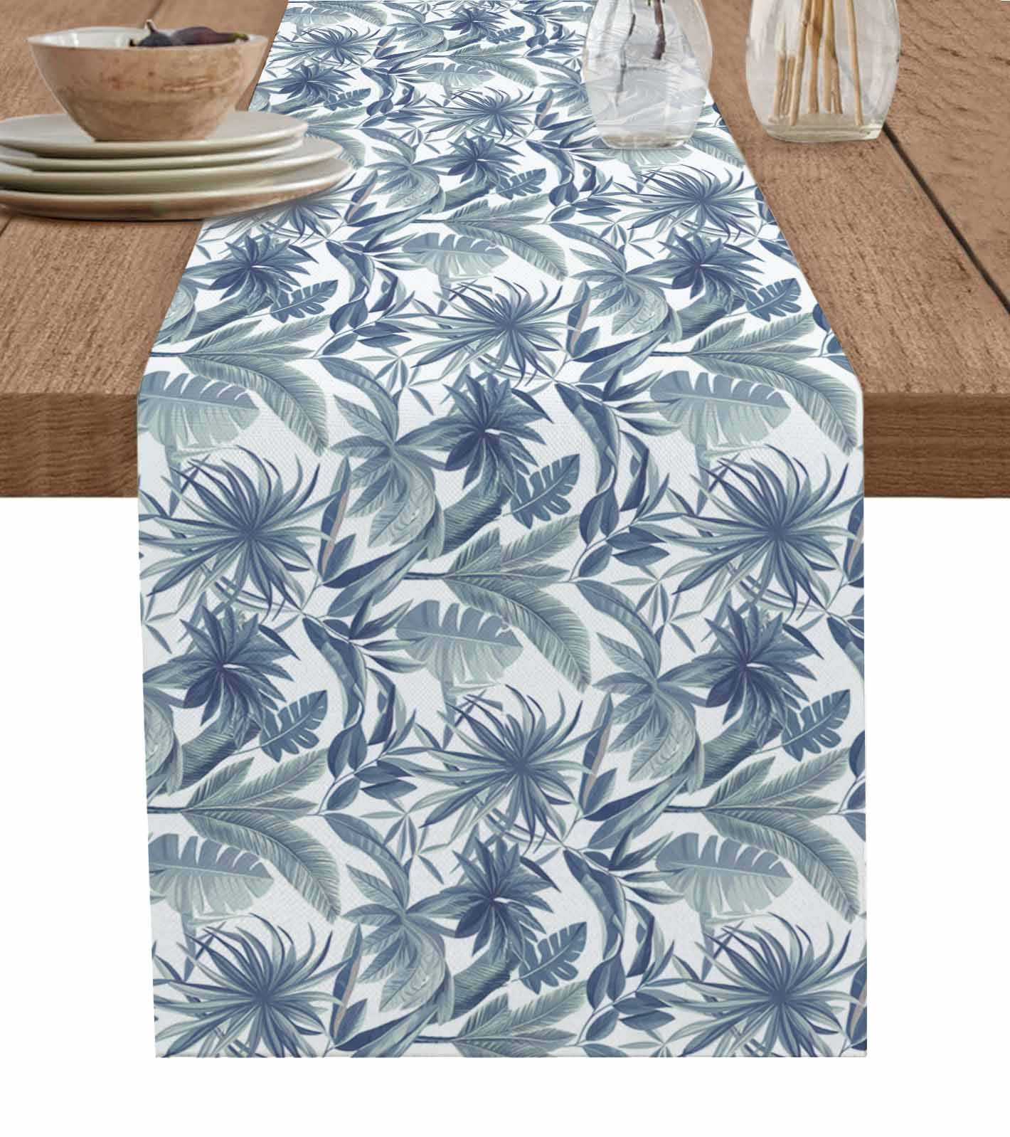 Hokiten Table Runners 36 Inches Long Dress Scarves, Grey Palm Trees ...