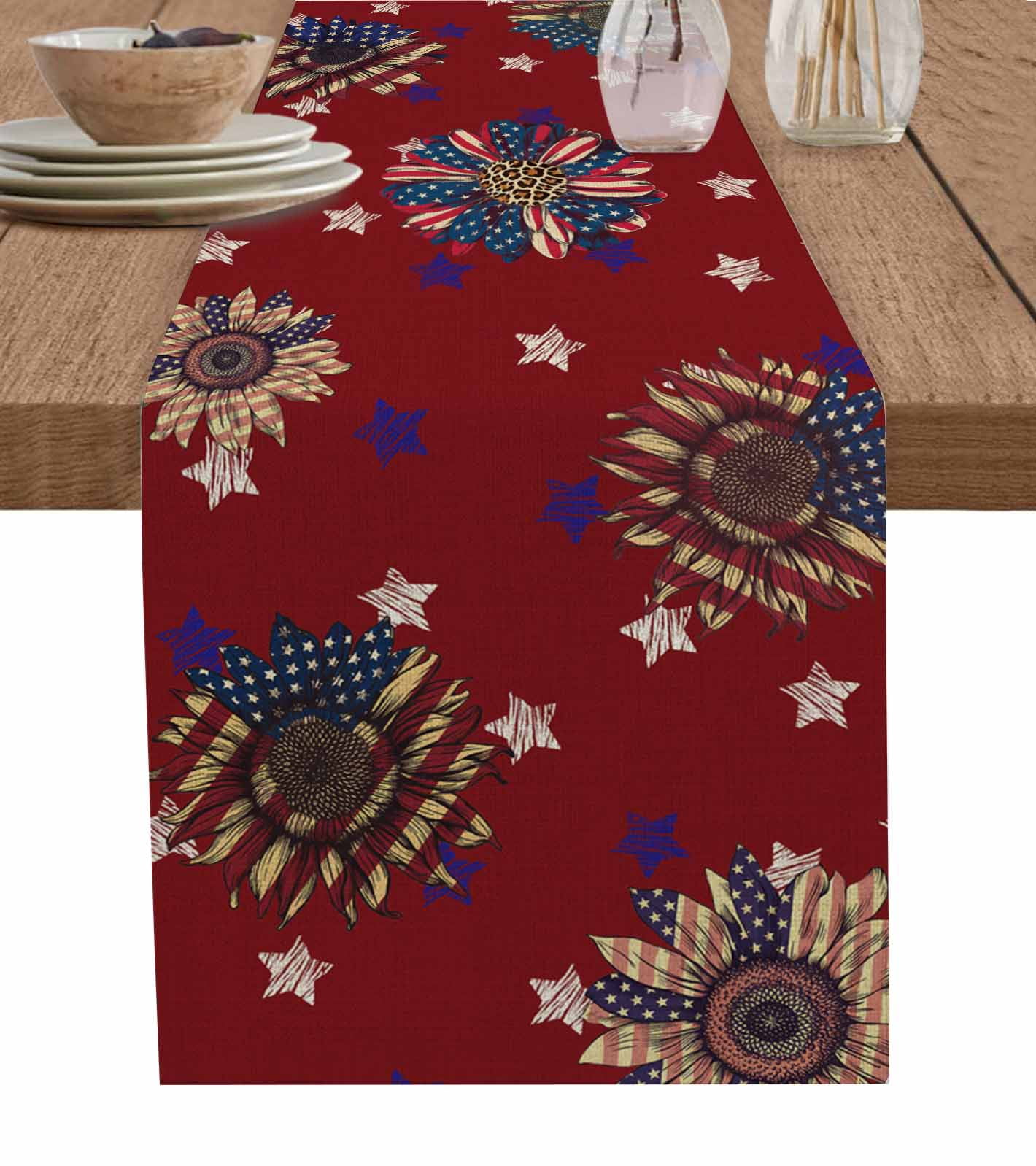 Hokiten Table Runners 36 Inches Long Dress Scarves, Independence Day ...