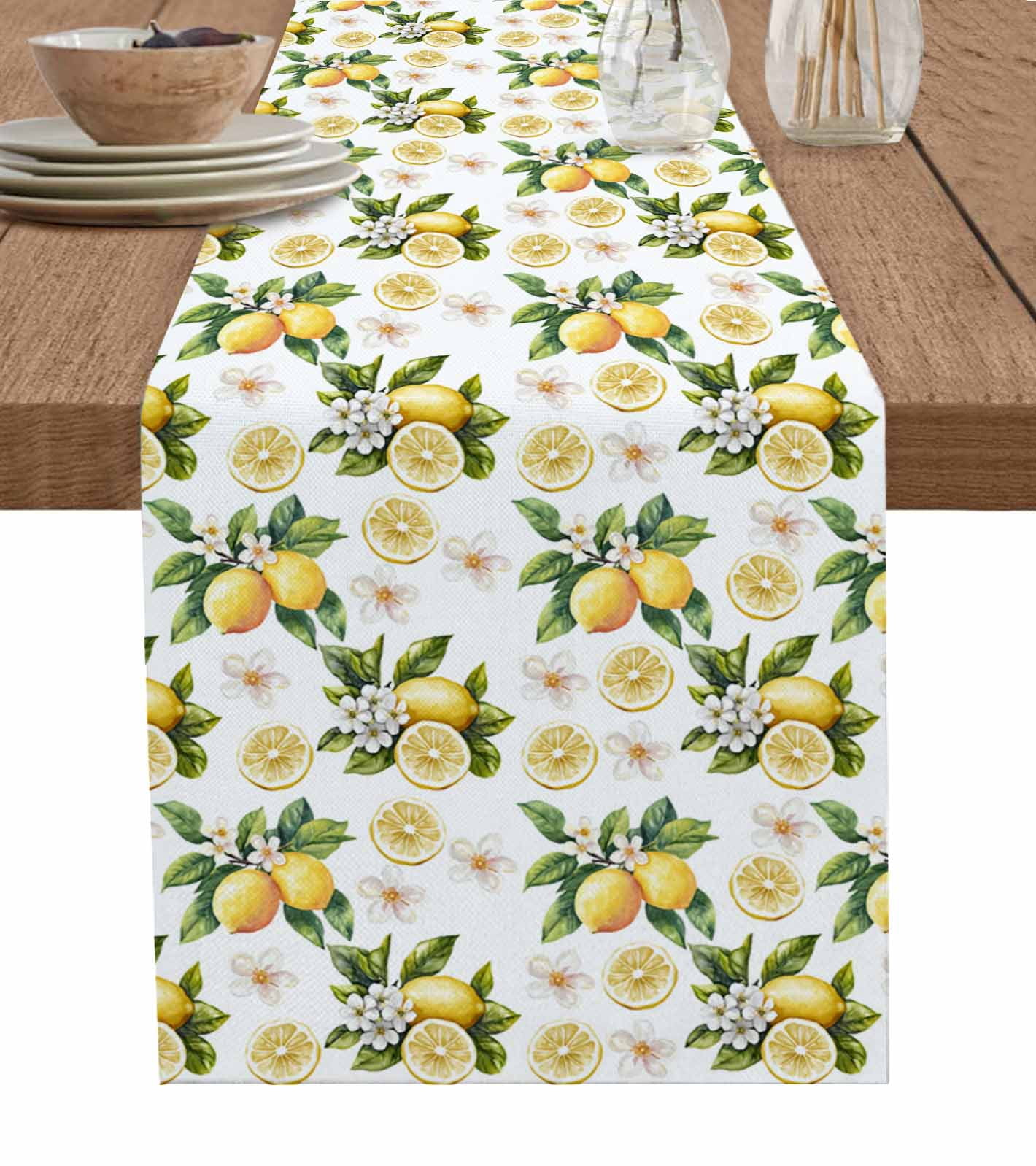 Hokiten Table Runners 36 Inches Long Dress Scarves, Lemon Flowers ...