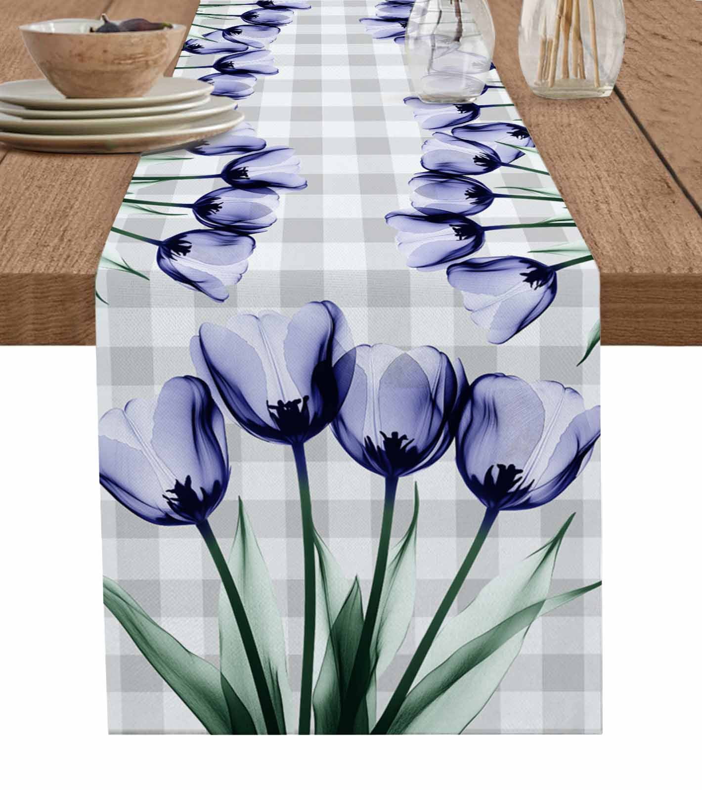 Hokiten Table Runners 36 Inches Long Dress Scarves, Light Purple Tulip ...