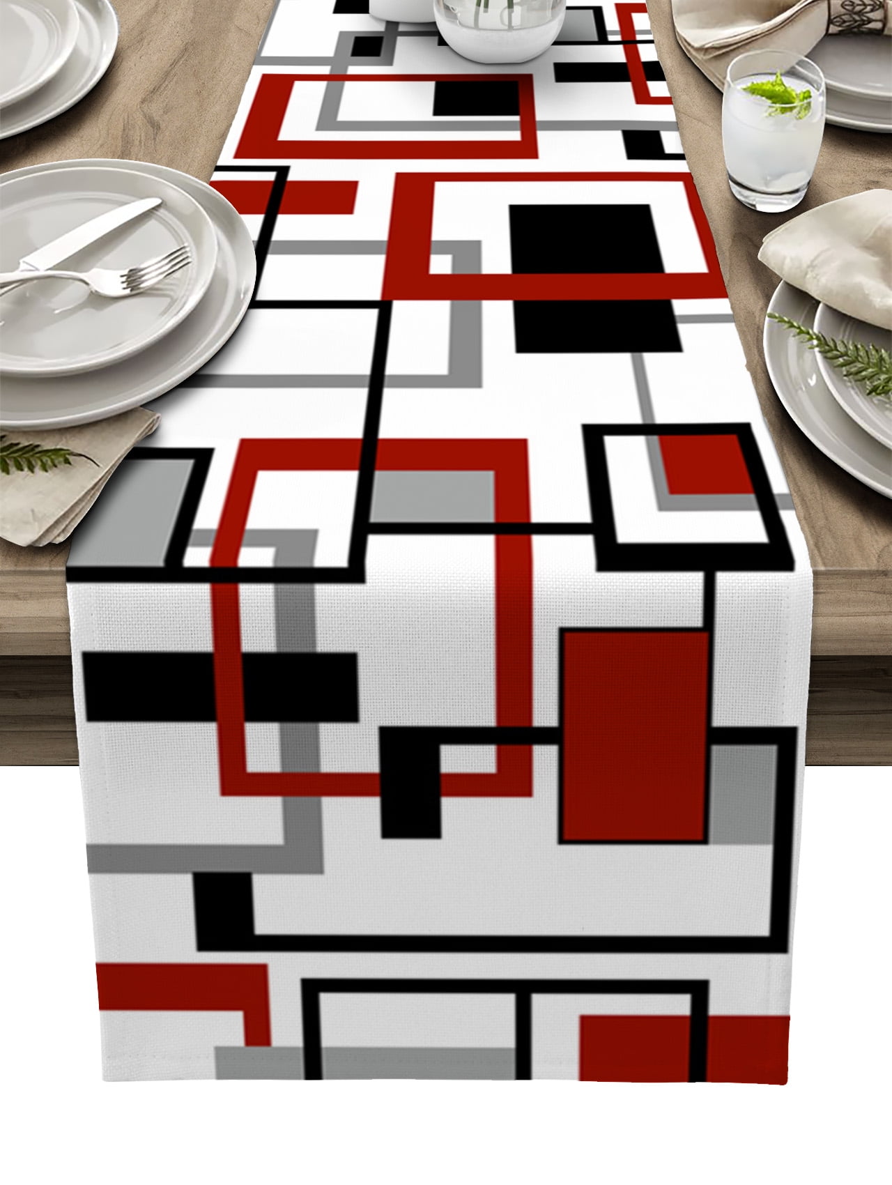 Hokiten Table Runners 36 Inches Long Dress Scarves, Middle Century Red ...