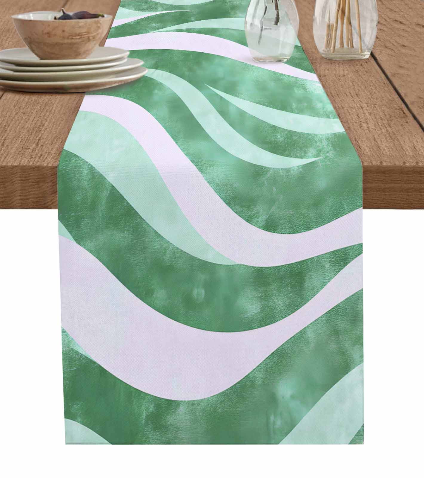 Hokiten Table Runners 36 Inches Long Dress Scarves, Moire Green Ombre ...