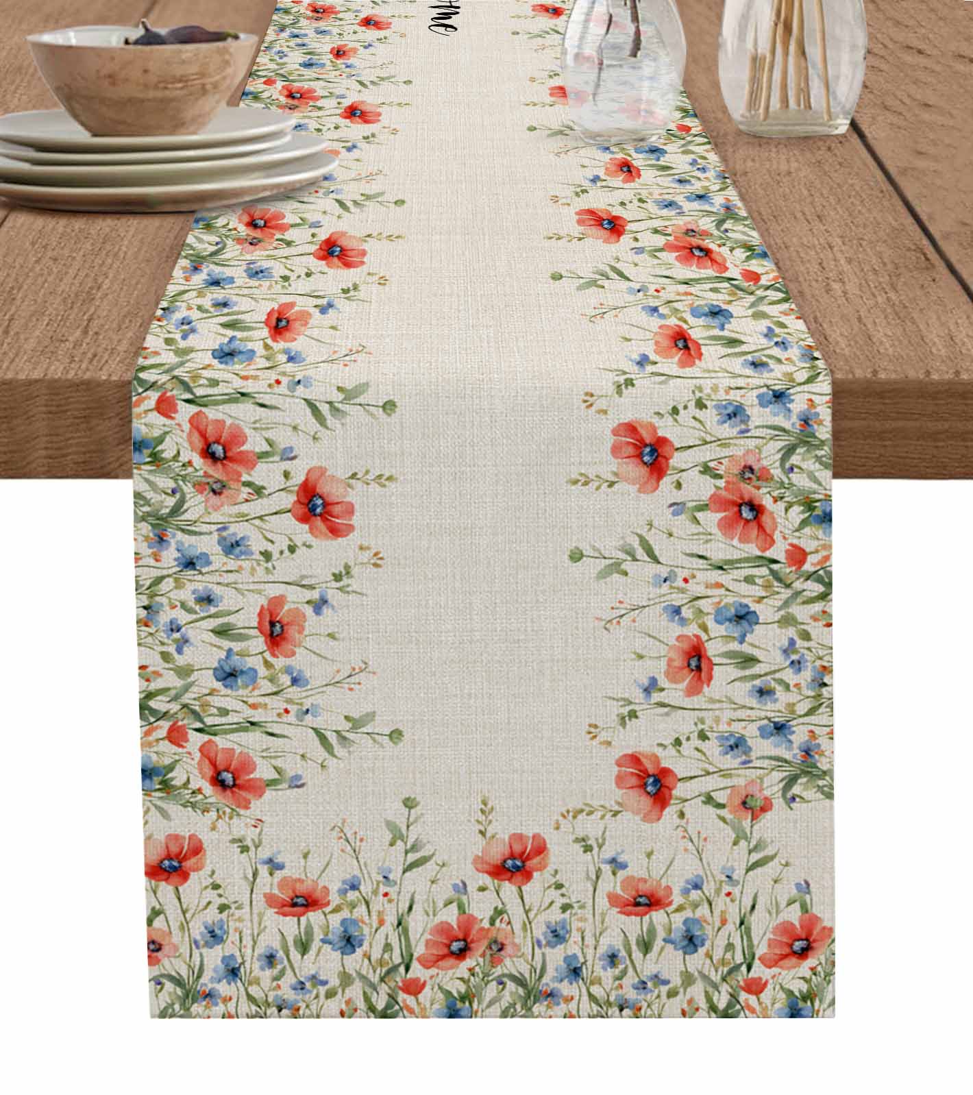 Hokiten Table Runners 36 Inches Long Dress Scarves, Red Blue Spring ...