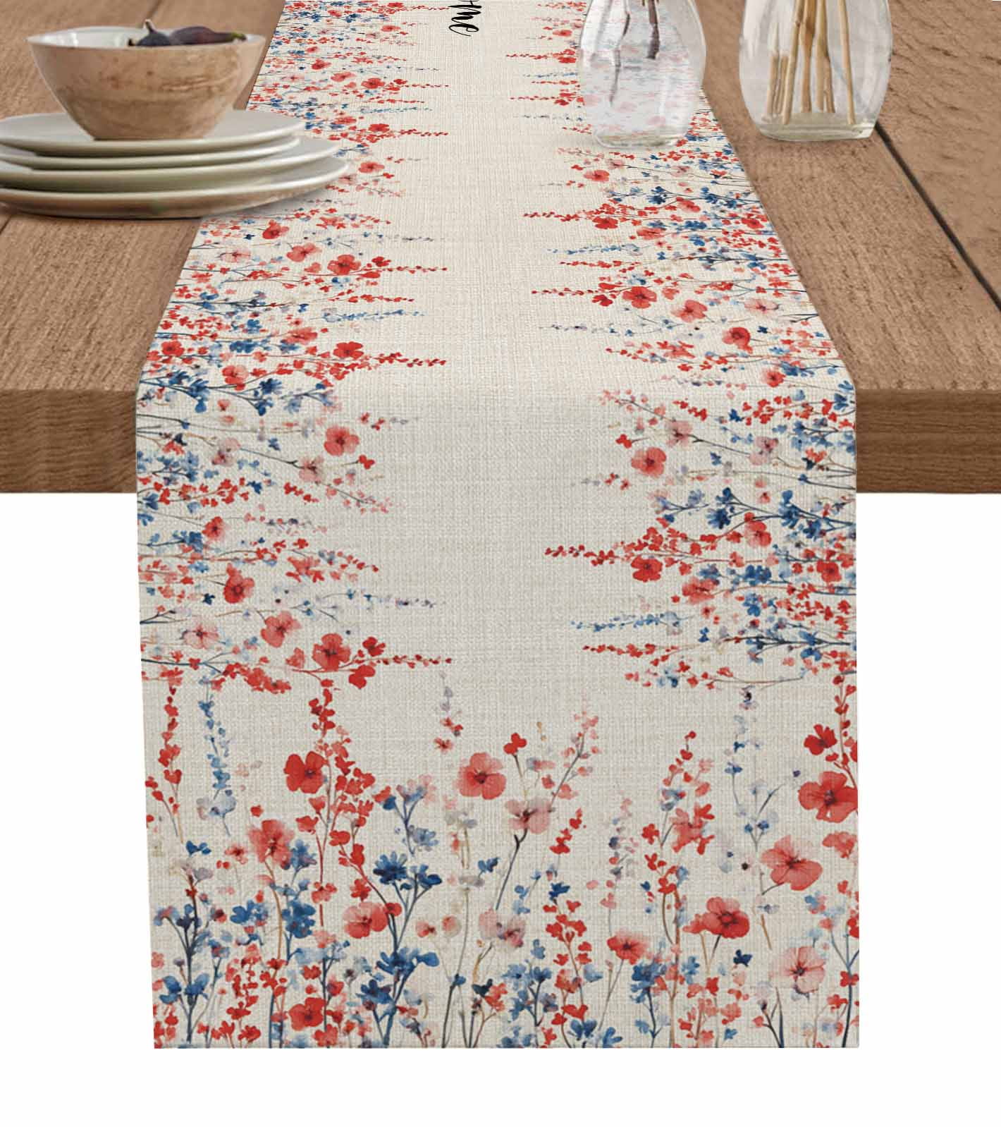 Hokiten Table Runners 36 Inches Long Dress Scarves, Red Blue Spring ...