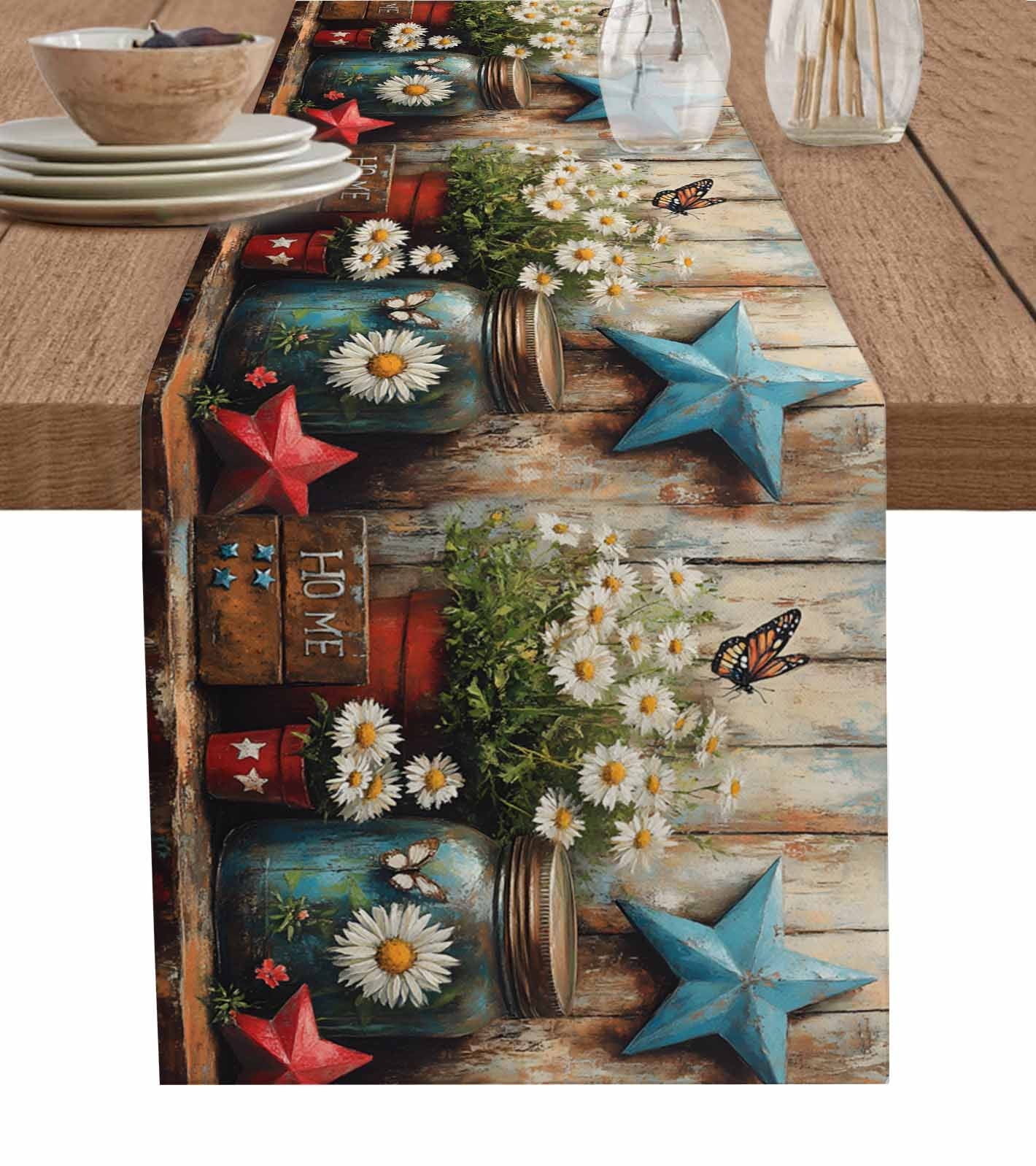 Hokiten Table Runners 36 Inches Long Dress Scarves, Retro Flower ...