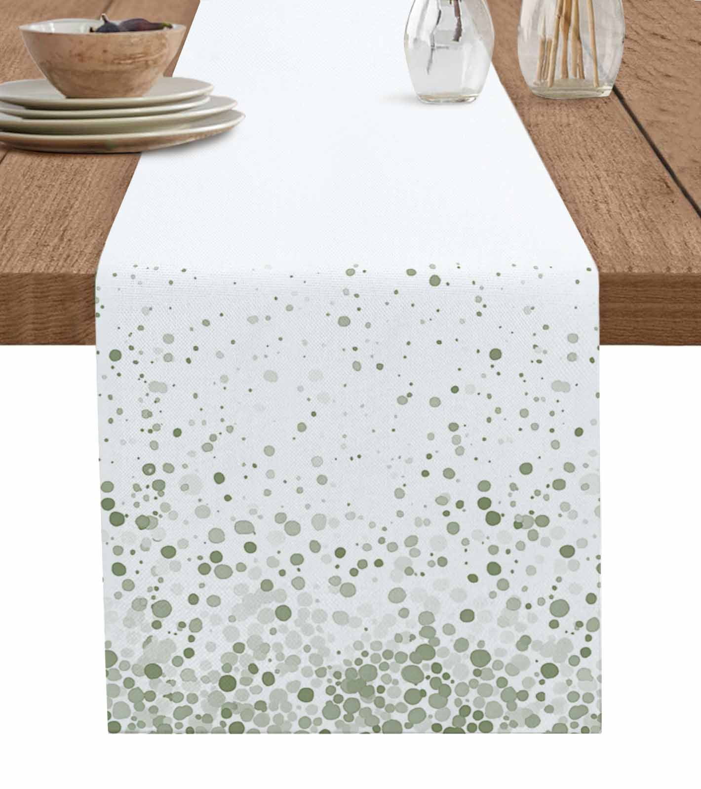 Hokiten Table Runners 36 Inches Long Dress Scarves, Sage Green Polka ...