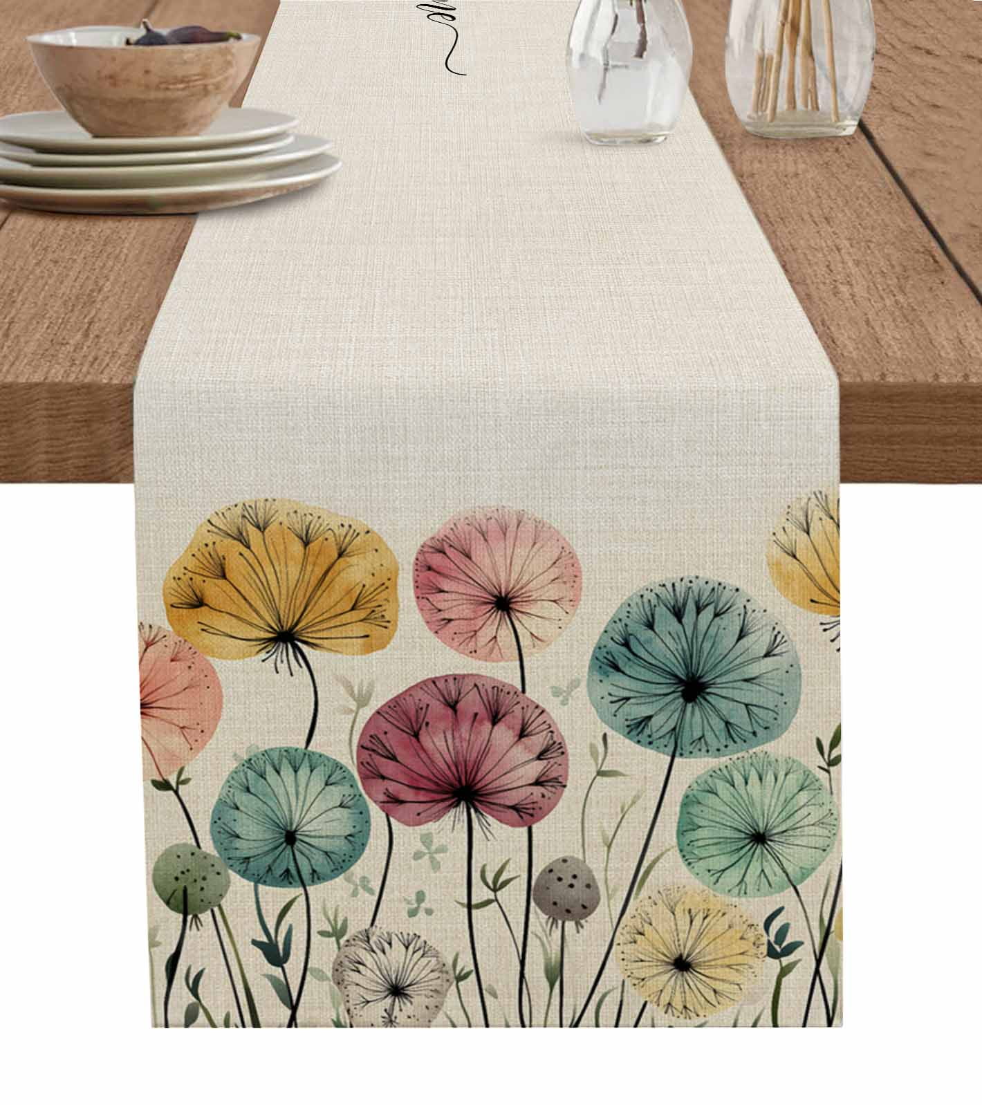 Hokiten Table Runners 36 Inches Long Dress Scarves, Spring Floral ...