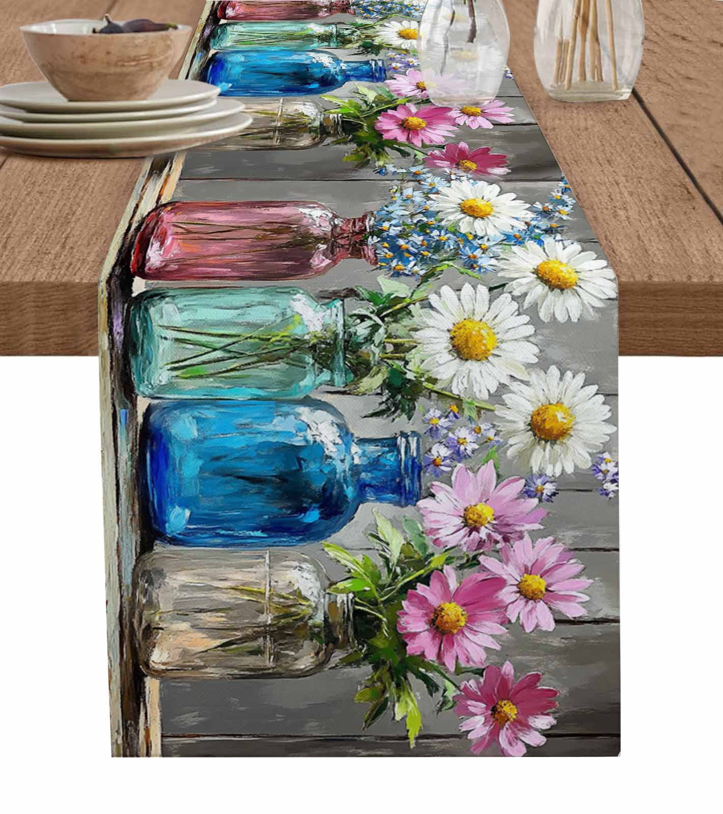 Hokiten Table Runners 36 Inches Long Dress Scarves, Spring Floral ...
