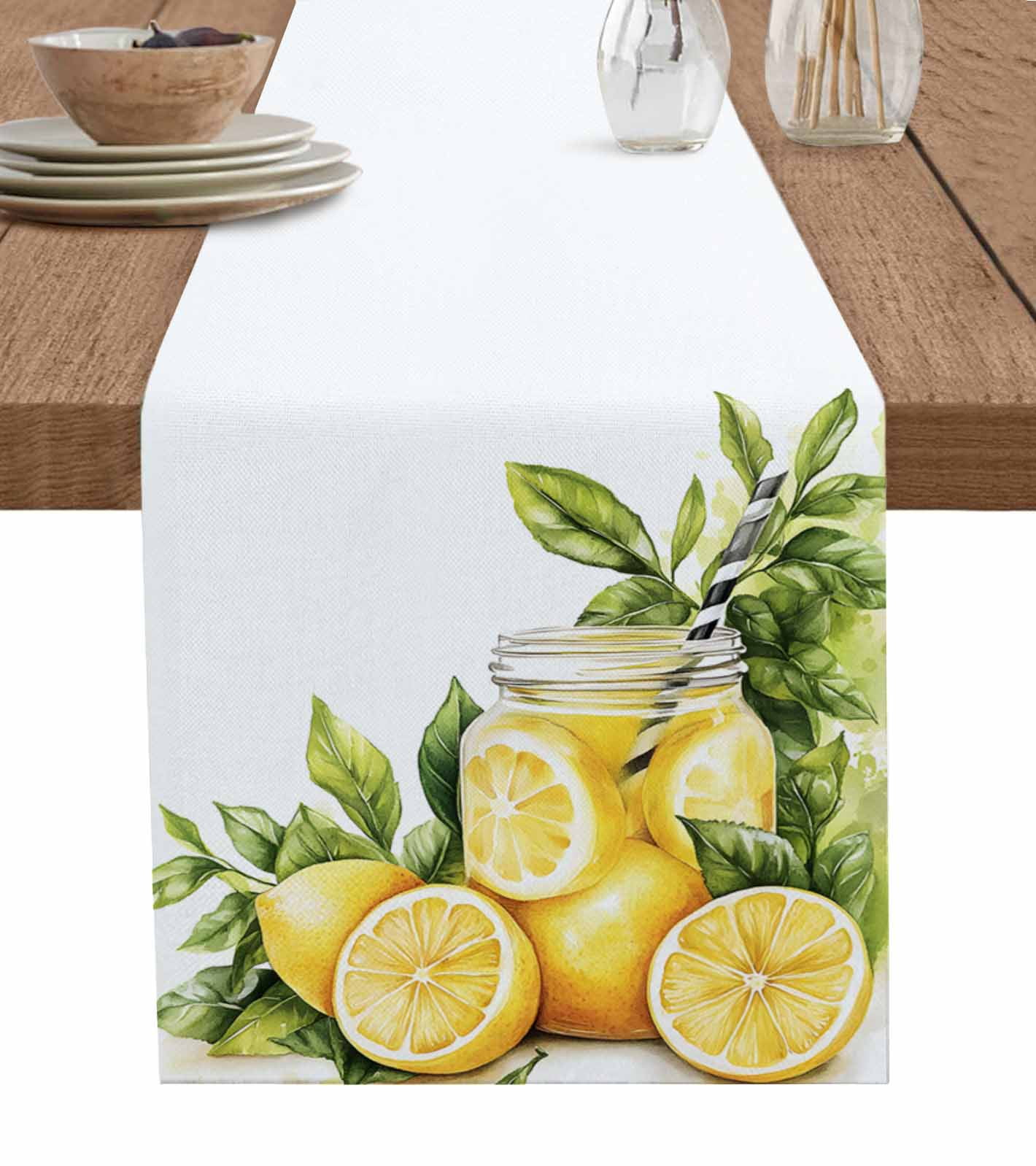 Hokiten Table Runners 36 Inches Long Dress Scarves, Summer Lemon ...
