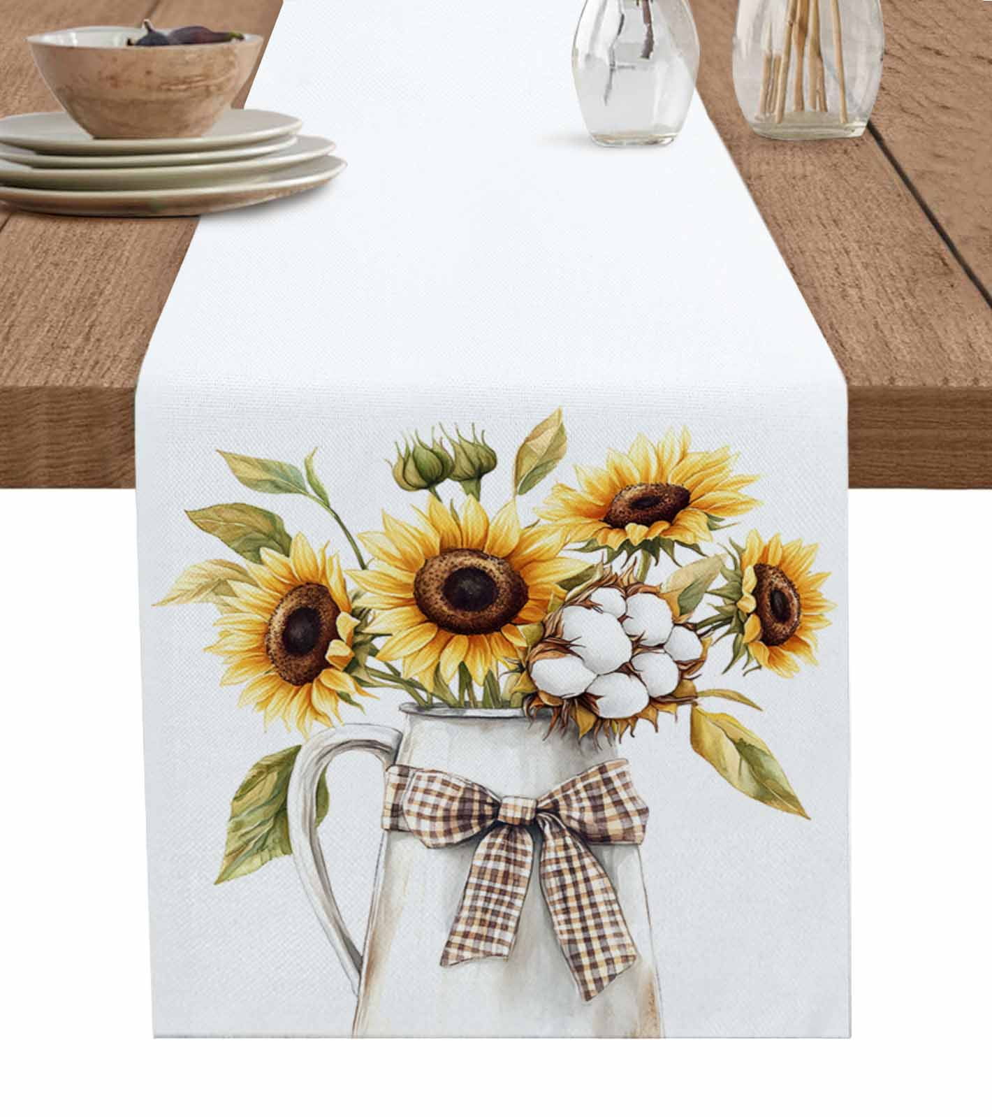Hokiten Table Runners 36 Inches Long Dress Scarves, Sunflower Farmhouse ...