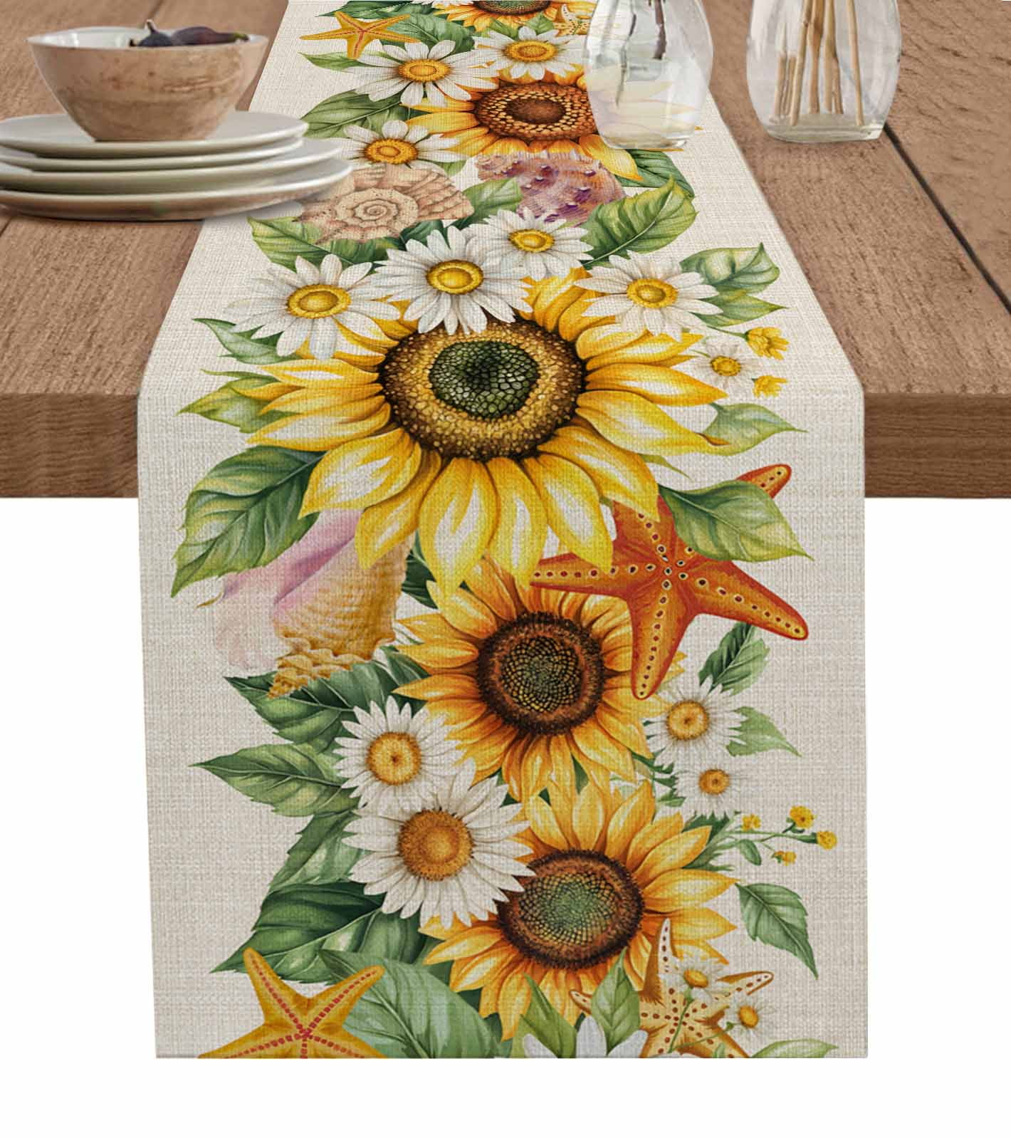 Hokiten Table Runners 36 Inches Long Dress Scarves, Sunflower Farmhouse ...