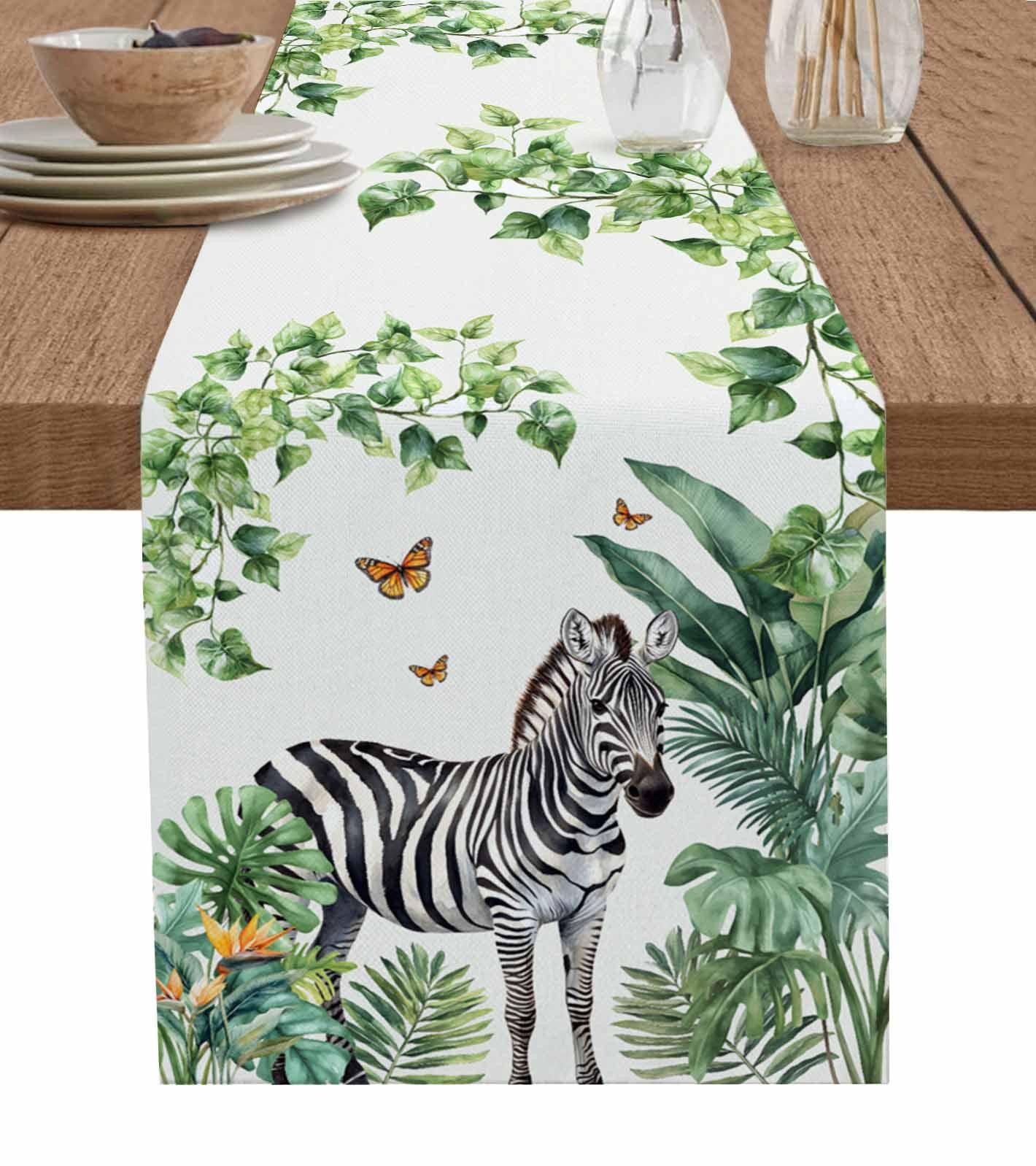 Hokiten Table Runners 36 Inches Long Dress Scarves, Tropical Zebra ...