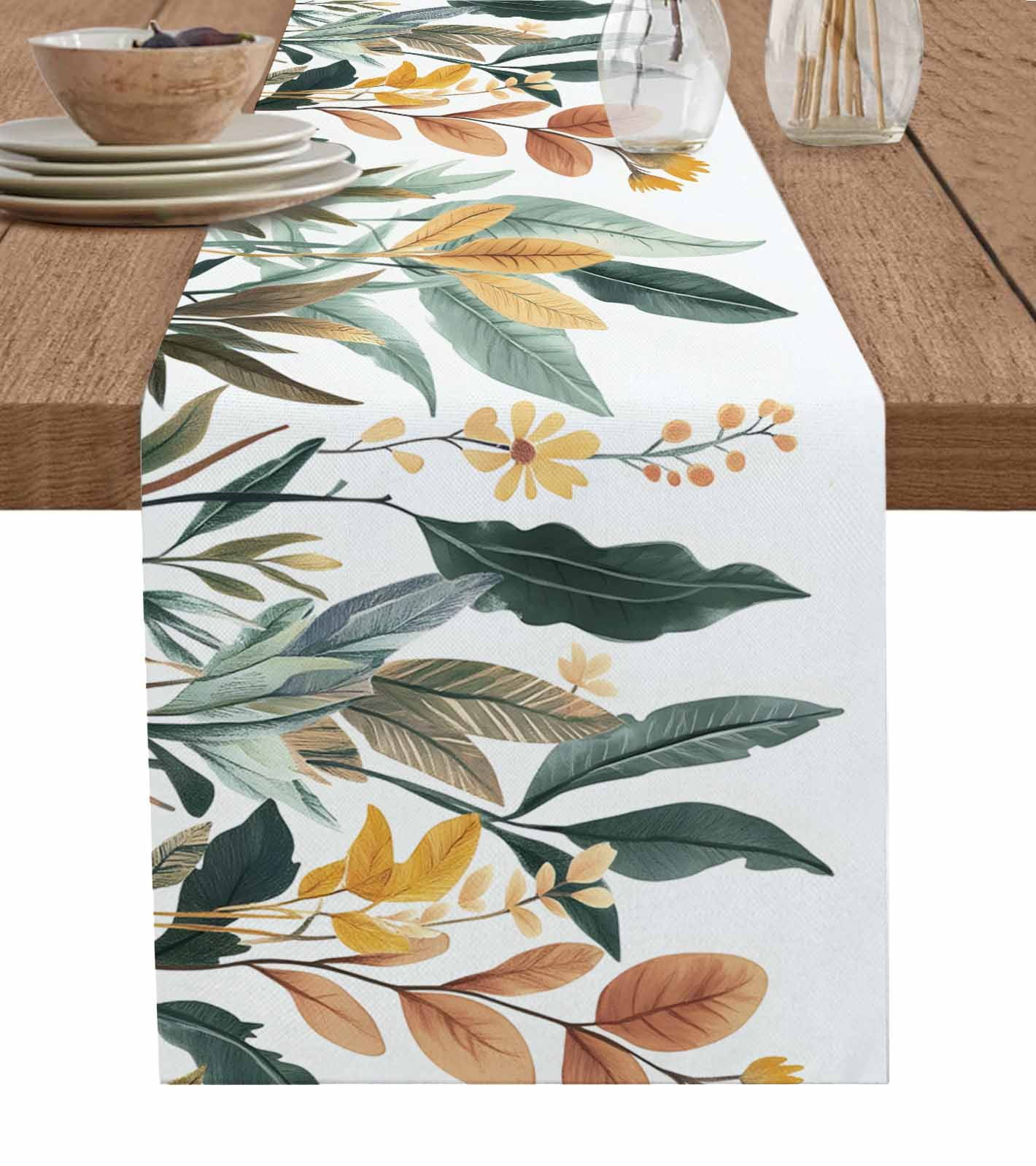 Hokiten Table Runners 36 Inches Long Dress Scarves, Watercolor Floral ...