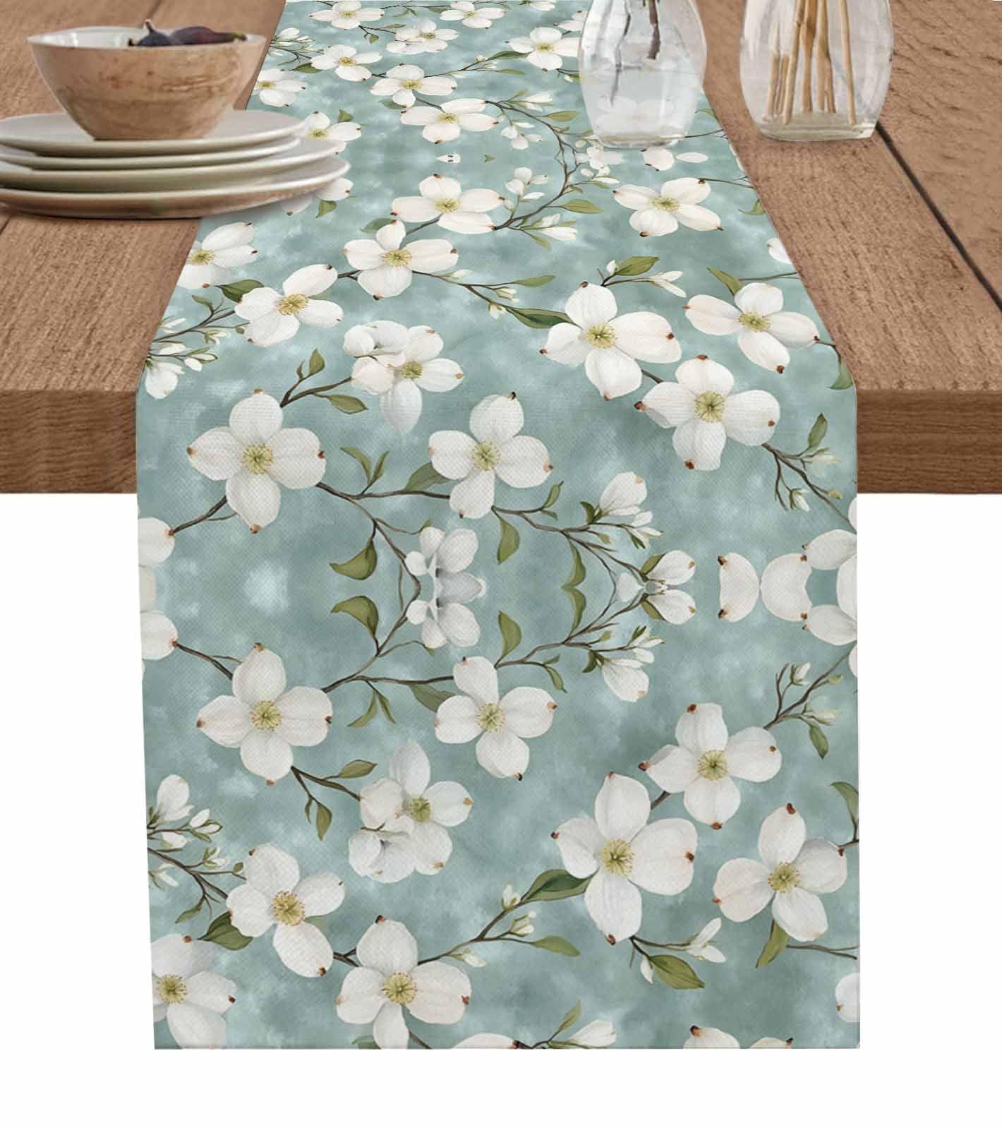 Hokiten Table Runners 36 Inches Long Dress Scarves, Watercolor Flower ...