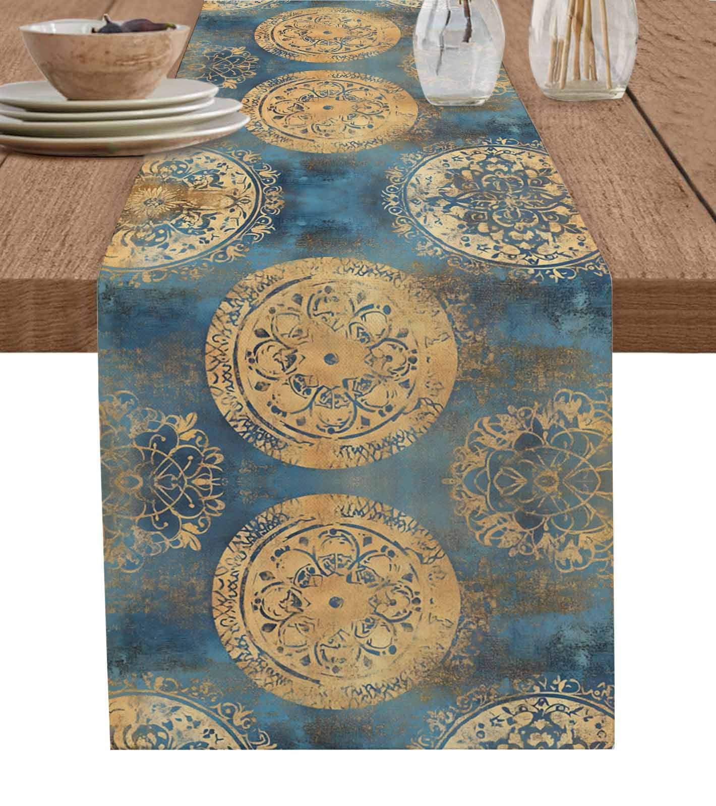 Hokiten Table Runners 36 Inches Long Dress Scarves, Yellow Blue ...