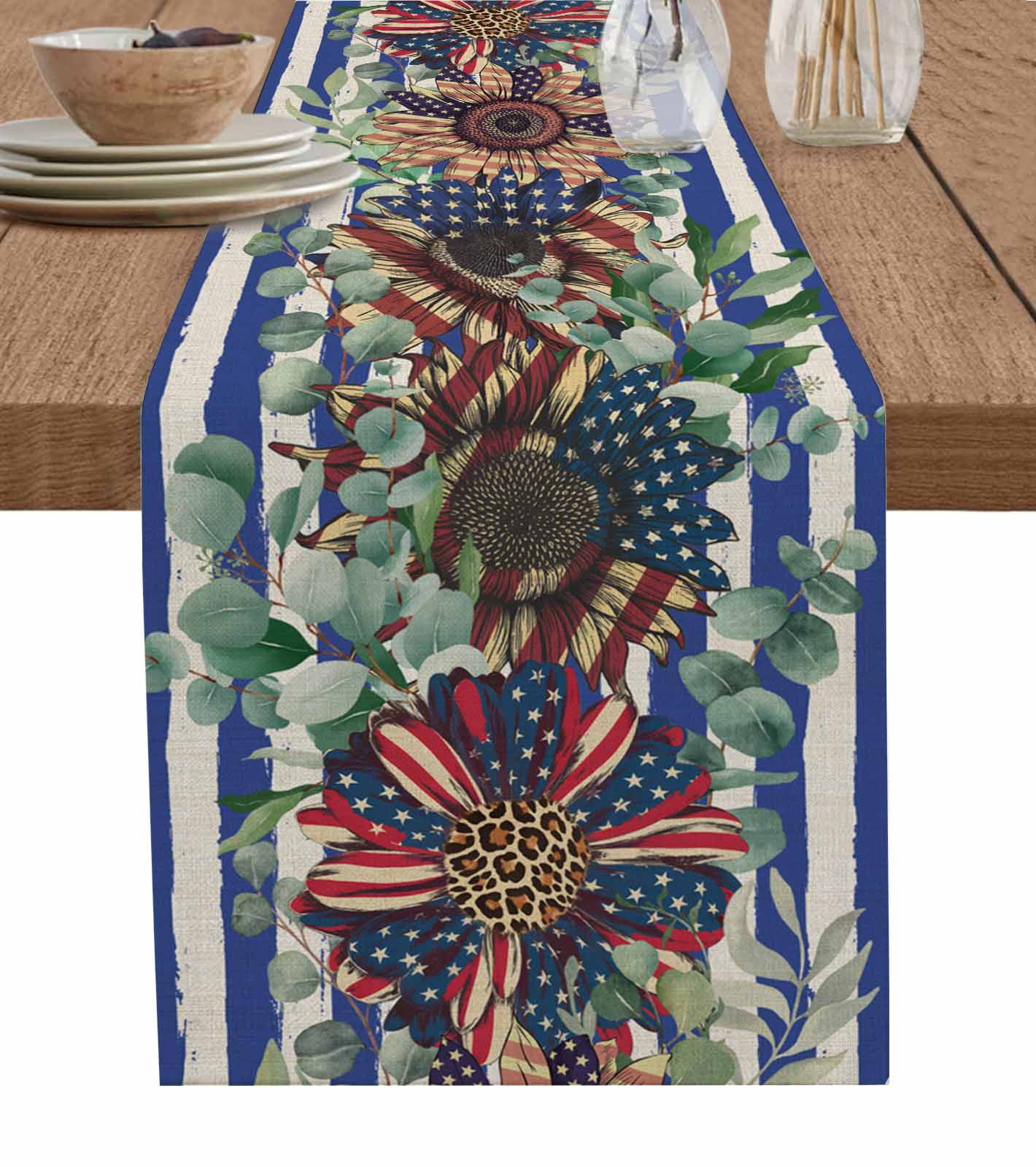 Hokiten Table Runners 48 Inches Long Dress Scarves, 4th of July ...