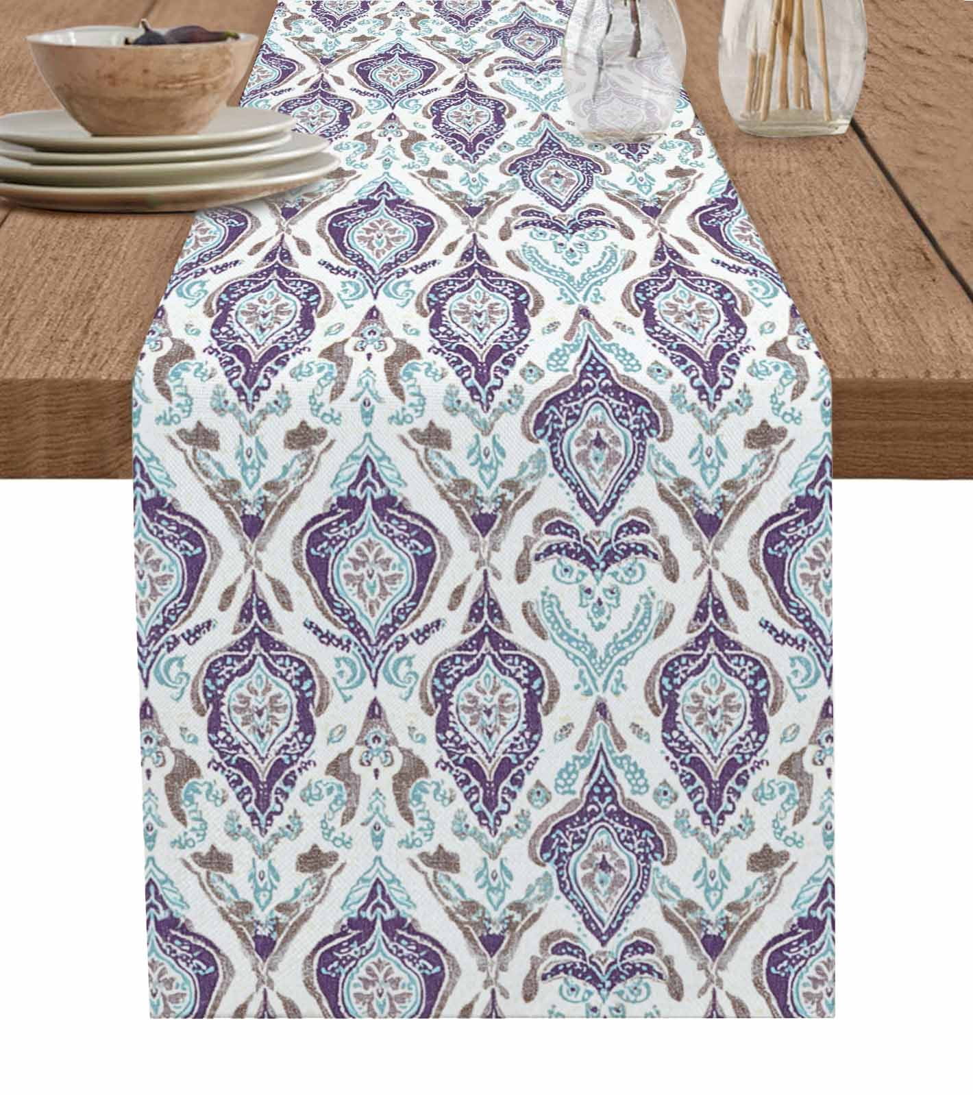Hokiten Table Runners 48 Inches Long Dress Scarves, Blue Flower ...