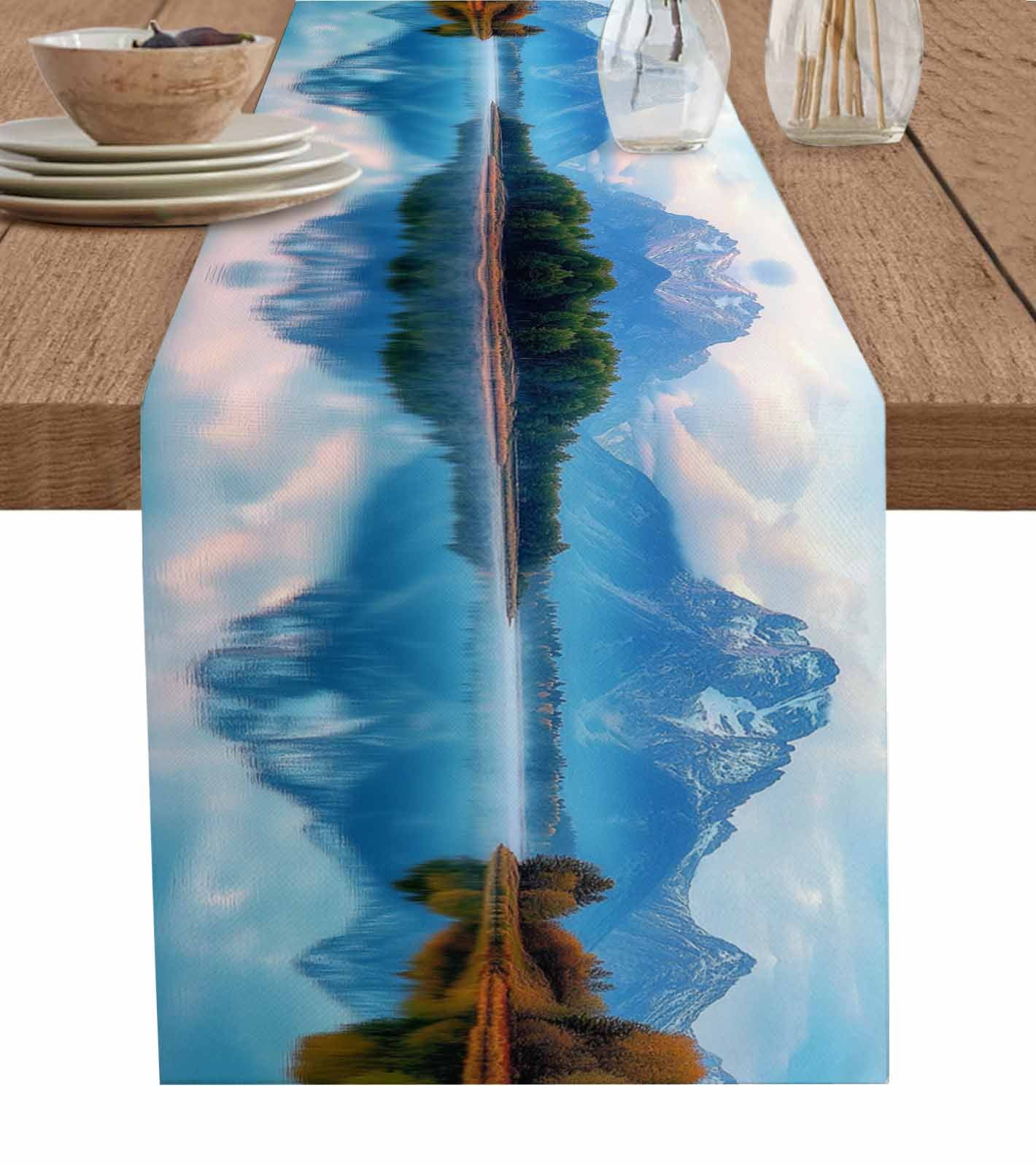 Hokiten Table Runners 48 Inches Long Dress Scarves, Blue Mountain ...