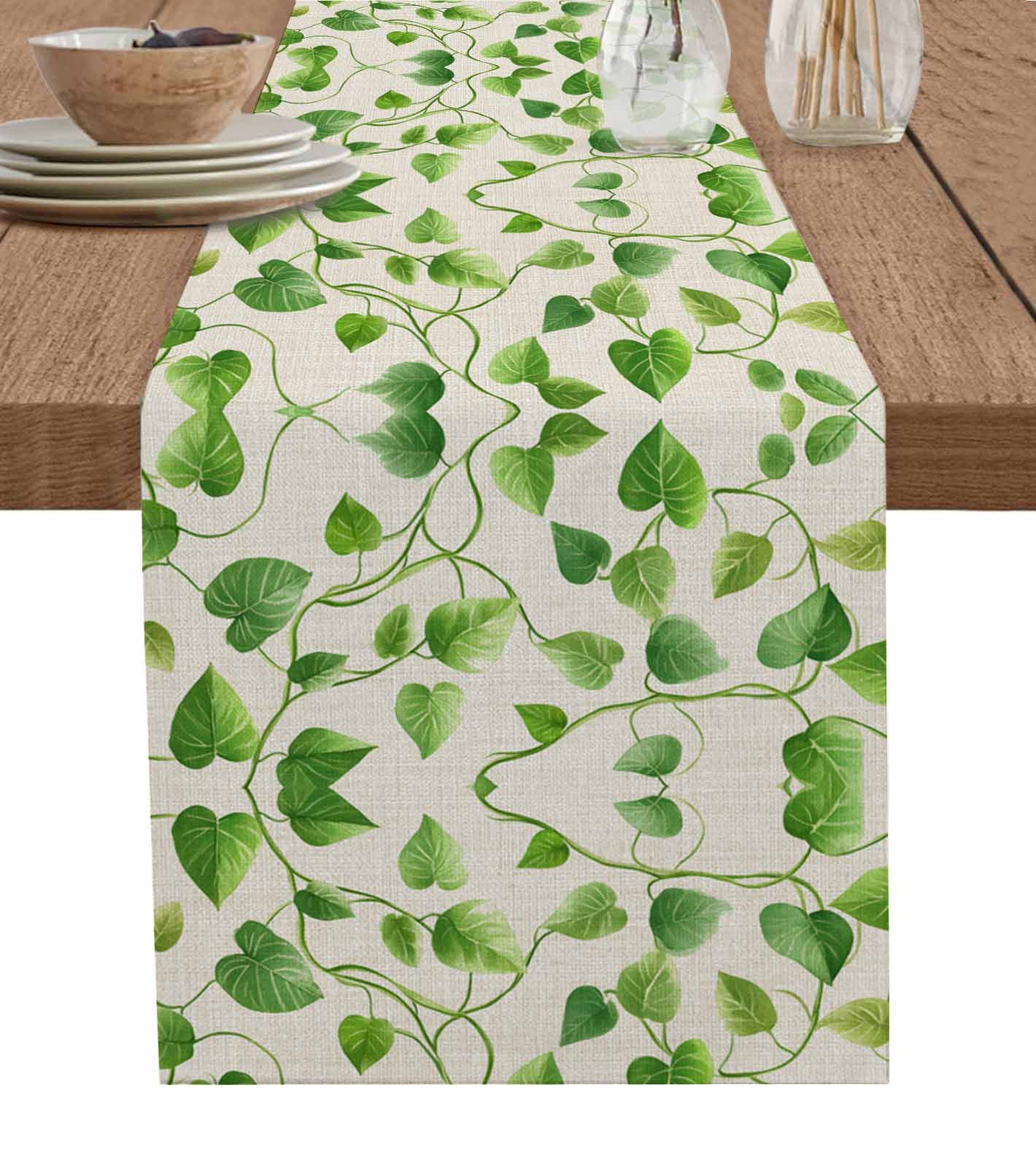 Hokiten Table Runners 48 Inches Long Dress Scarves, Botanical Leaves ...