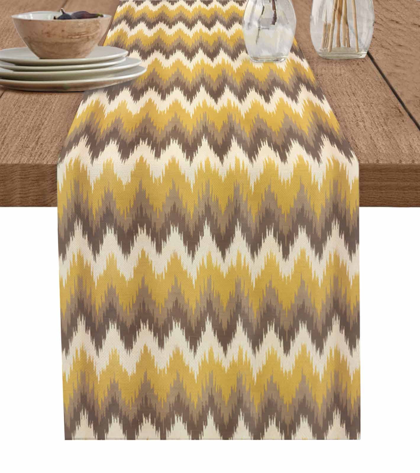 Hokiten Table Runners 48 Inches Long Dress Scarves, Brown Yellow ...
