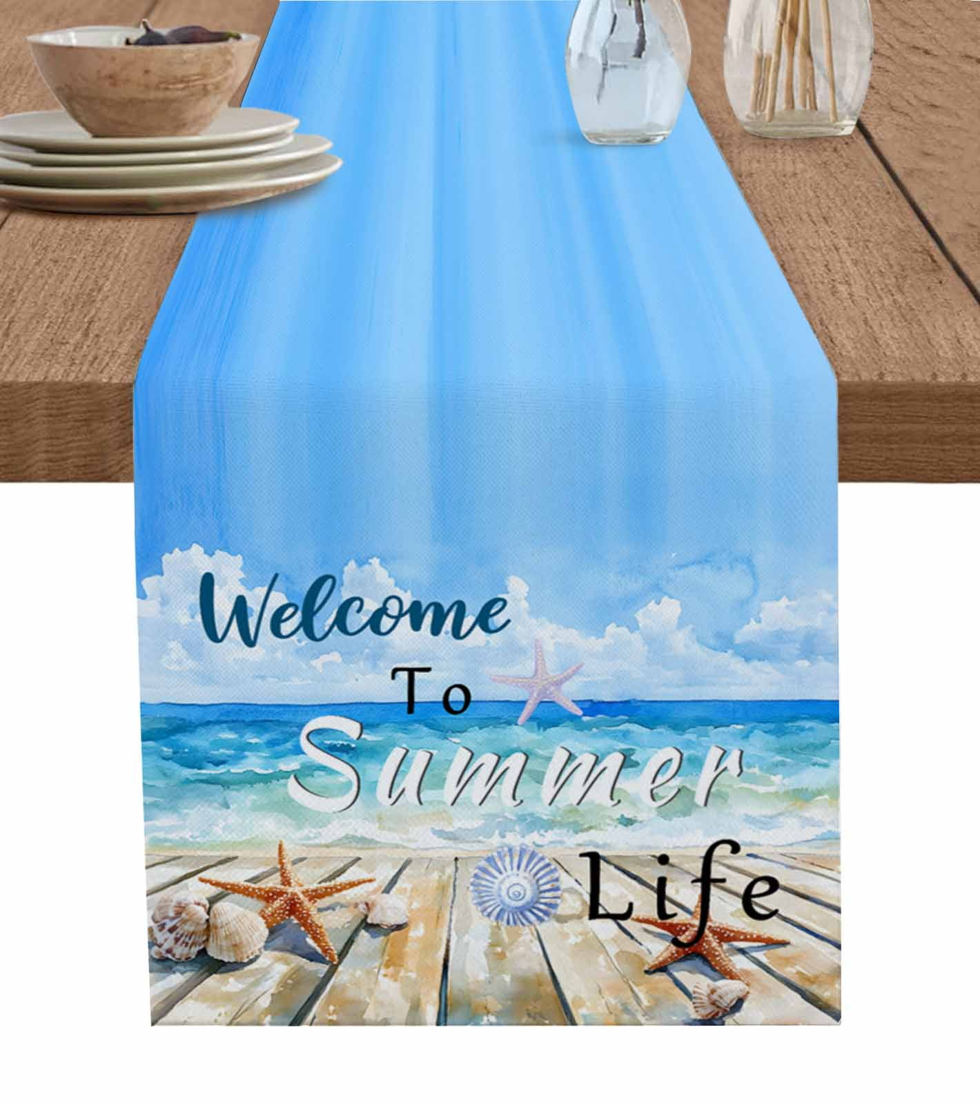 Hokiten Table Runners 48 Inches Long Dress Scarves, Coastal Beach ...