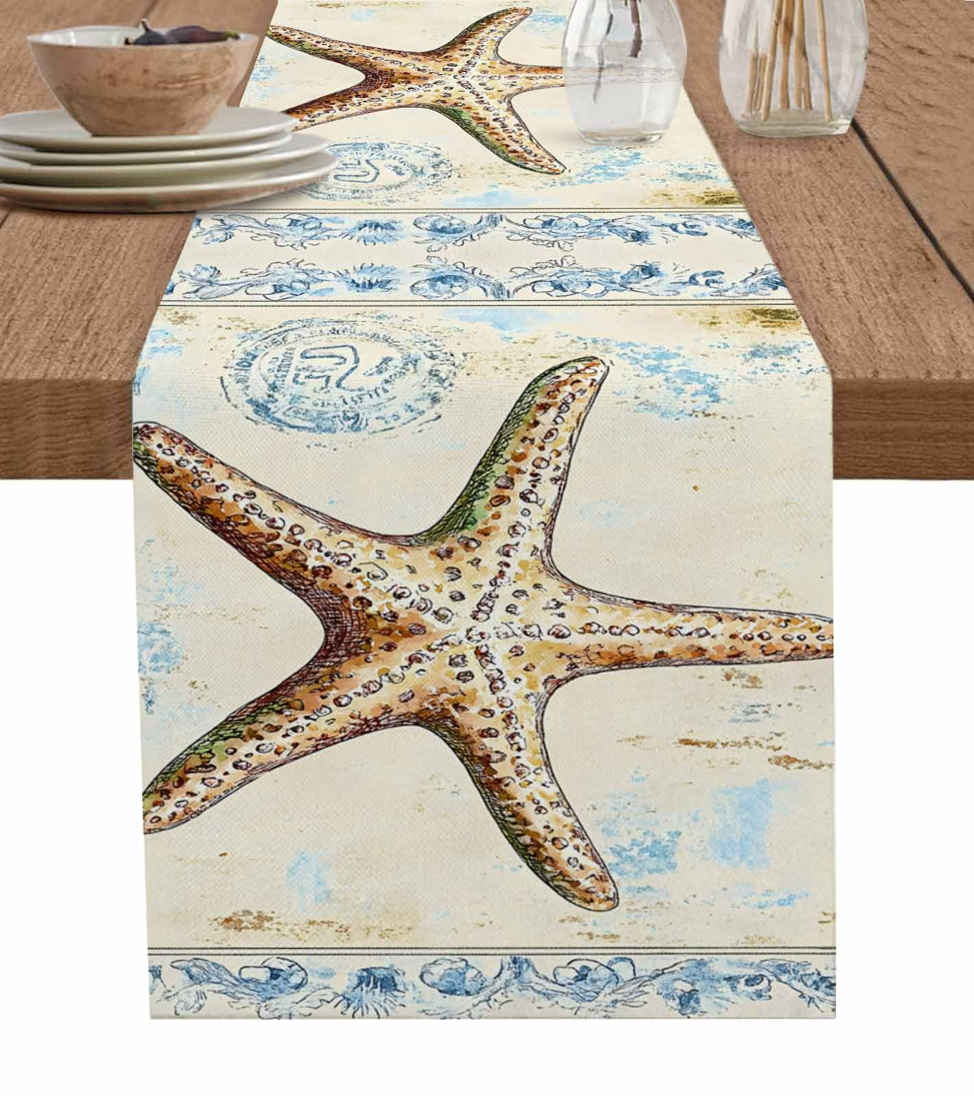 Hokiten Table Runners 48 Inches Long Dress Scarves, Coastal Beach ...