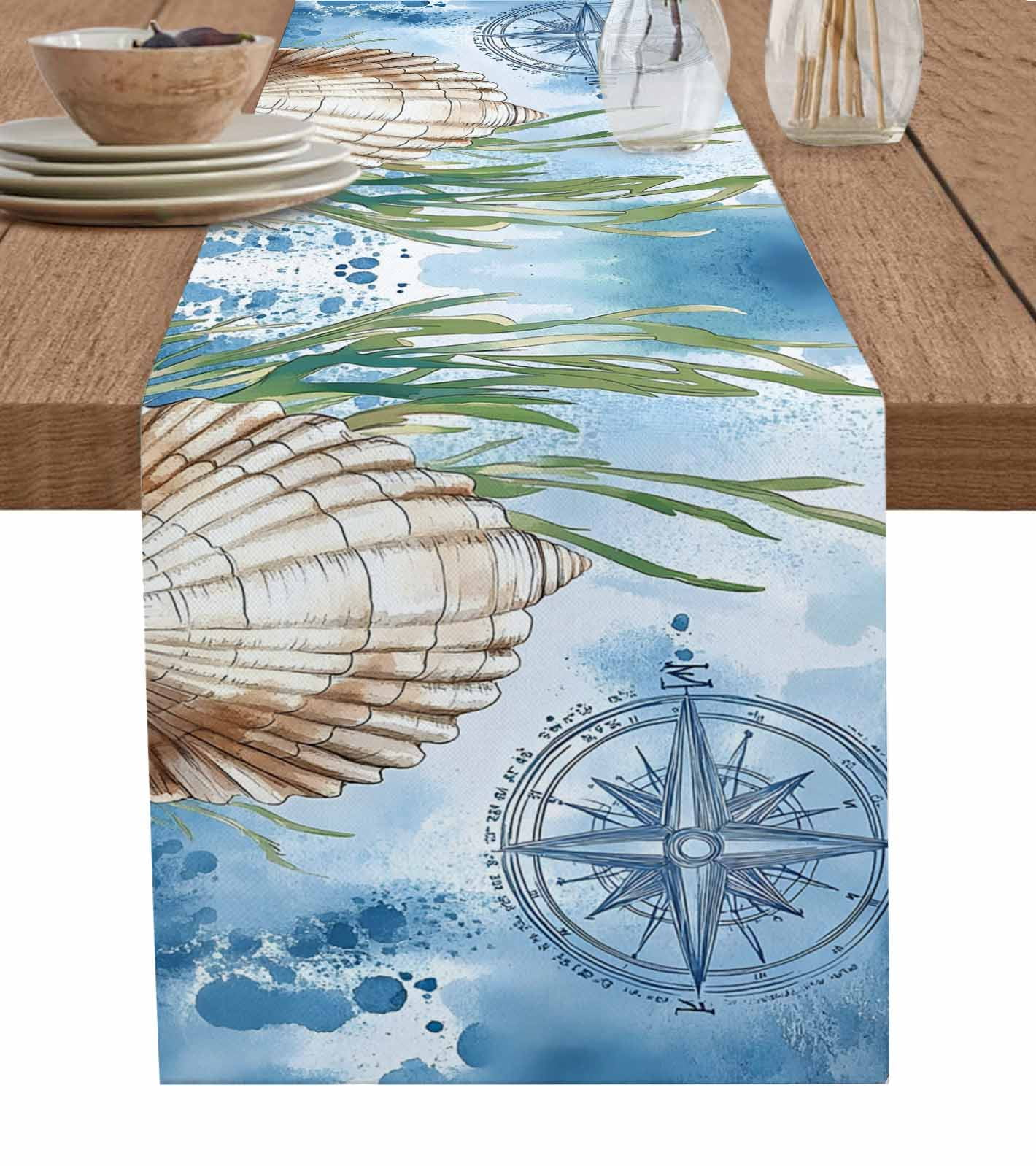 Hokiten Table Runners 48 Inches Long Dress Scarves, Coastal Nautical ...