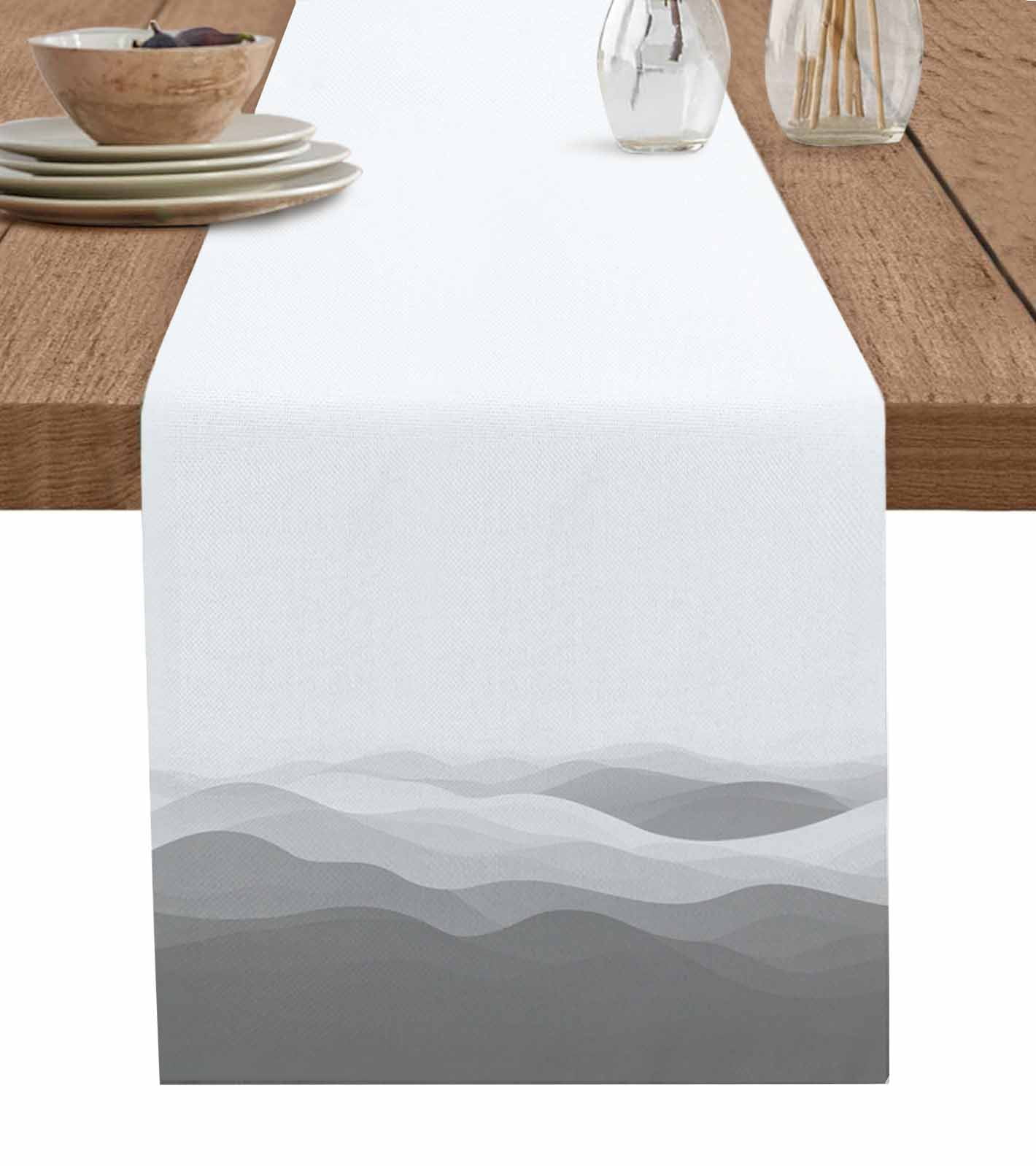 Hokiten Table Runners 48 Inches Long Dress Scarves, Grey Ombre ...