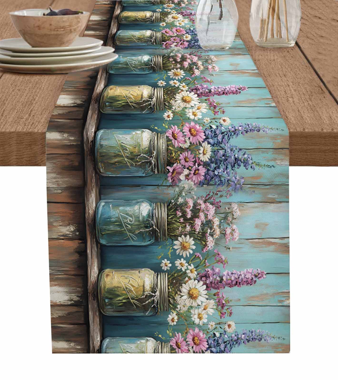 Hokiten Table Runners 48 Inches Long Dress Scarves, Lavender Daisy ...