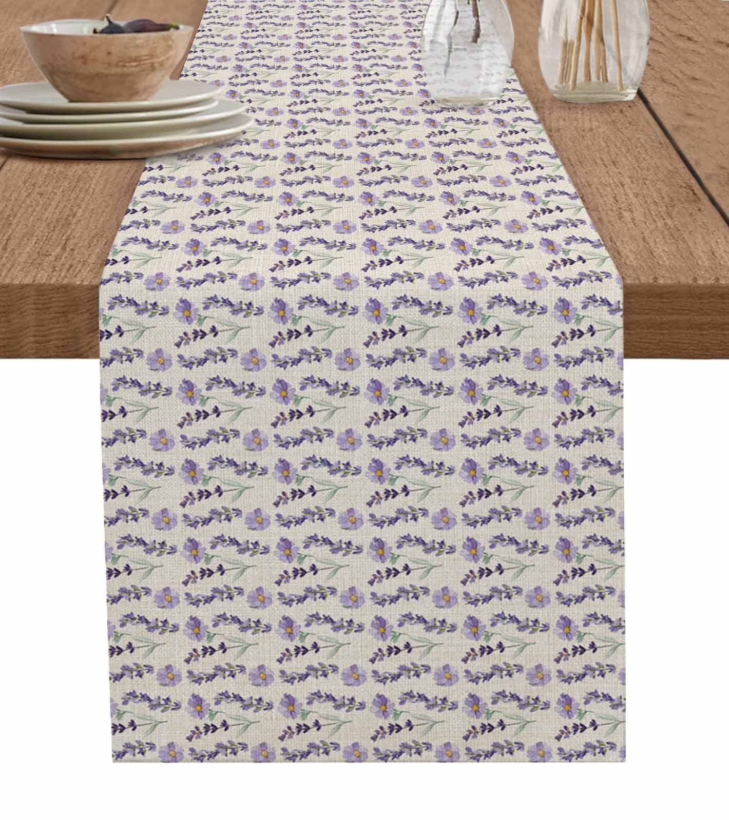 Hokiten Table Runners 48 Inches Long Dress Scarves, Lavender Floral ...