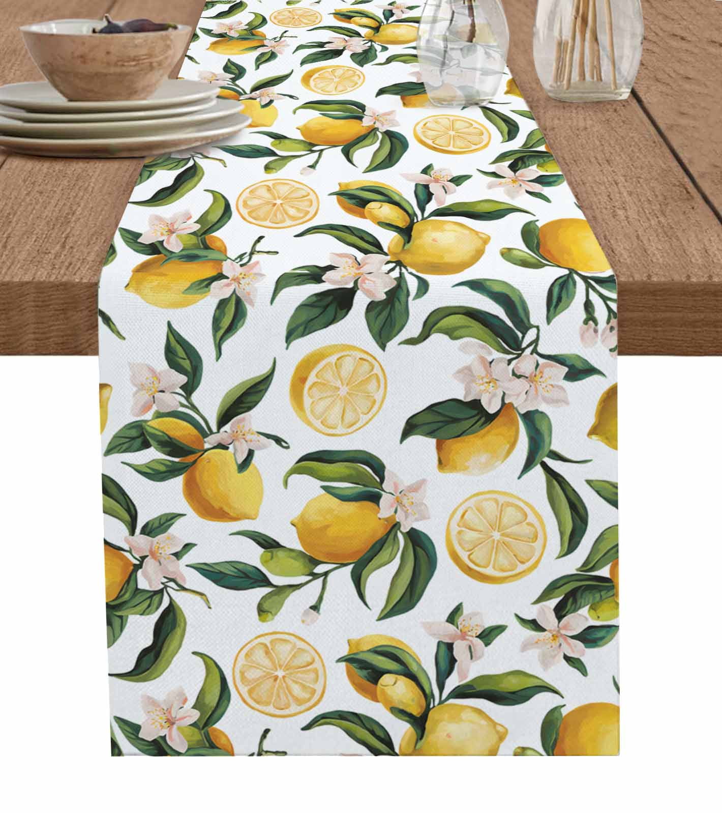 Hokiten Table Runners 48 Inches Long Dress Scarves, Lemon Farmhouse ...