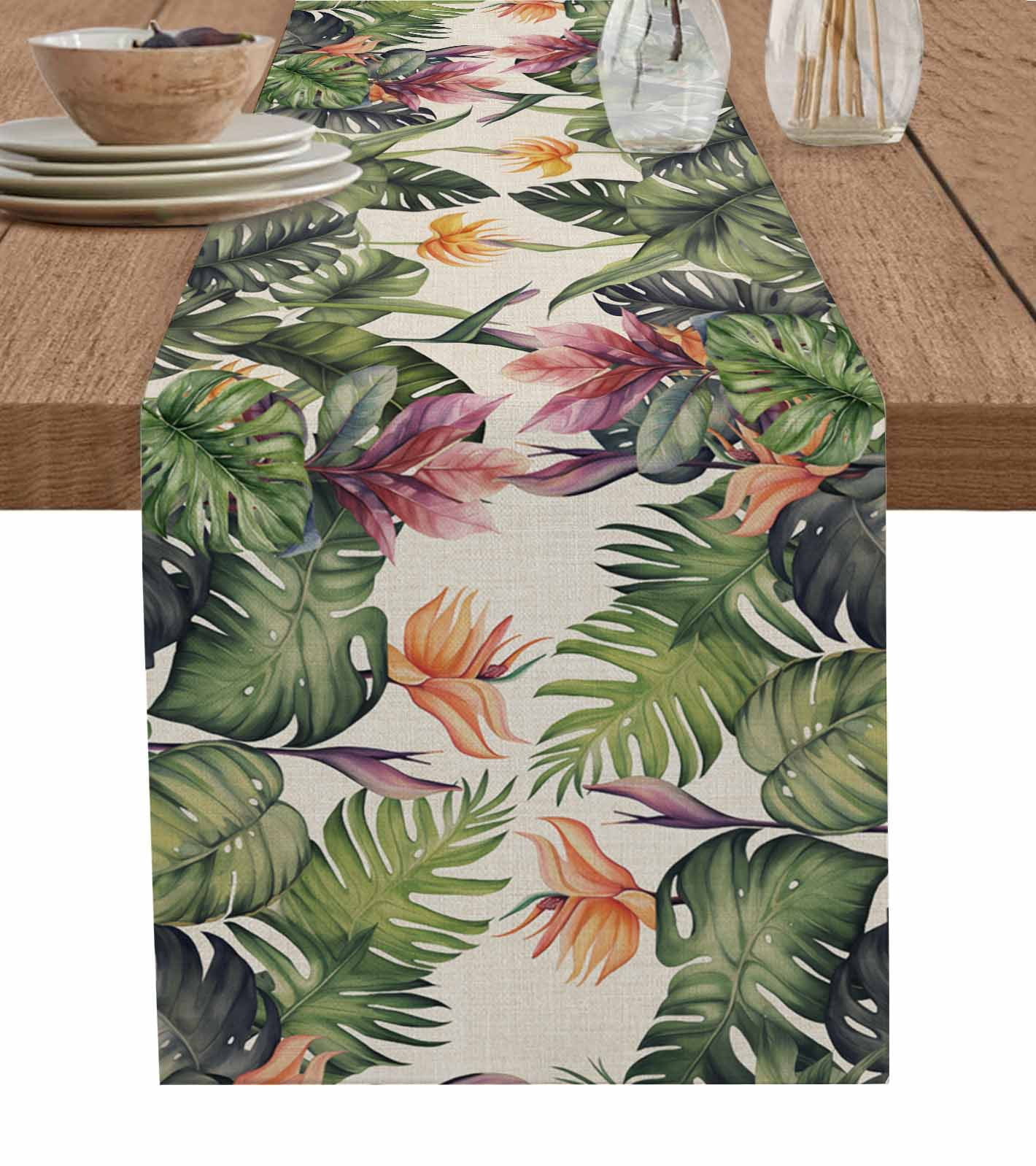 Hokiten Table Runners 48 Inches Long Dress Scarves, Palm Leaves ...