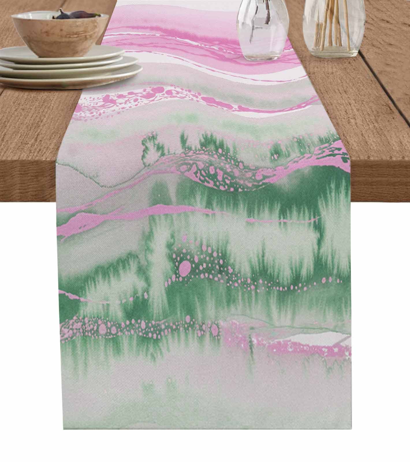 Hokiten Table Runners 48 Inches Long Dress Scarves, Pink Green Ombre ...