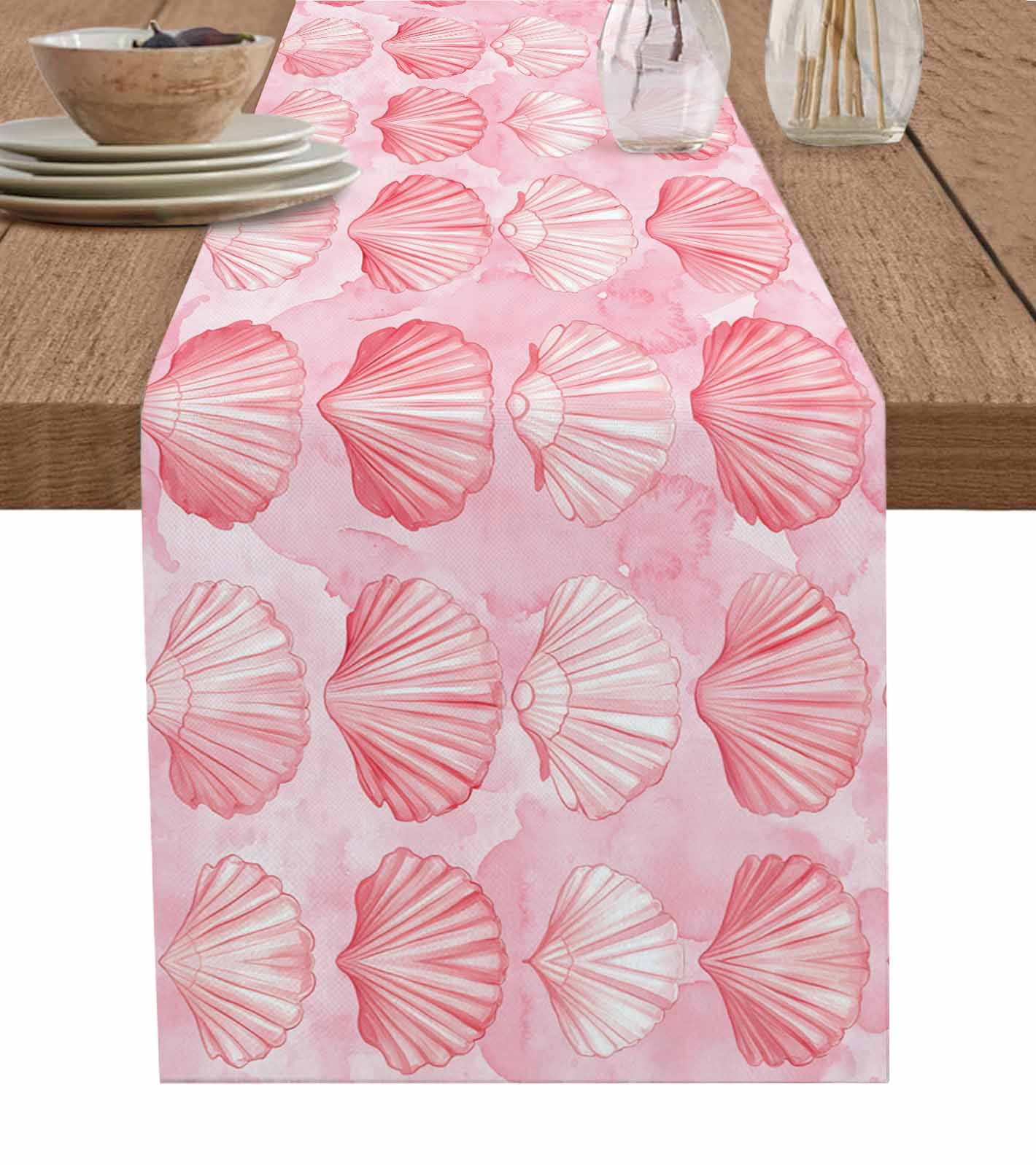Hokiten Table Runners 48 Inches Long Dress Scarves, Pink Shell Coastal ...