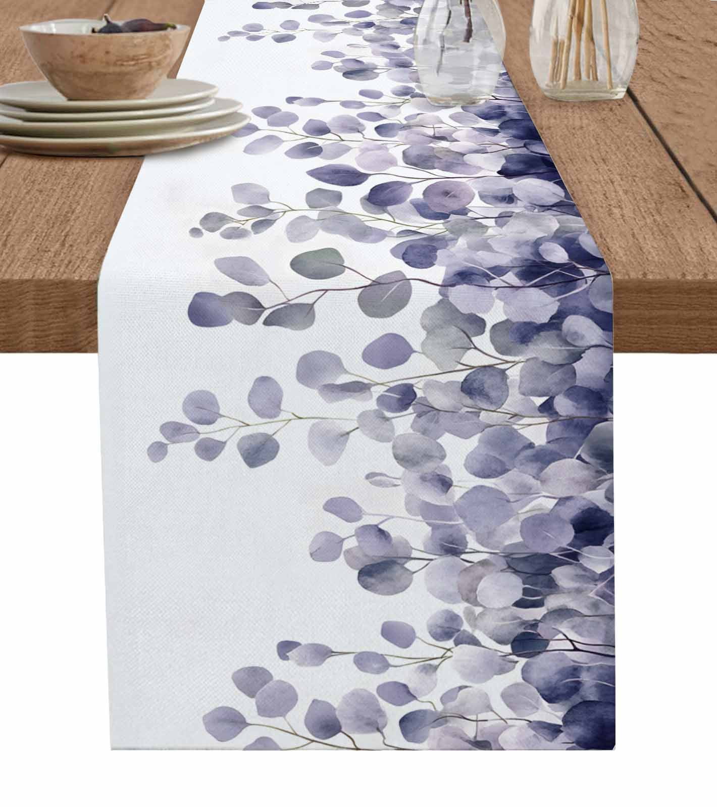 Hokiten Table Runners 48 Inches Long Dress Scarves, Purple Eucalyptus ...
