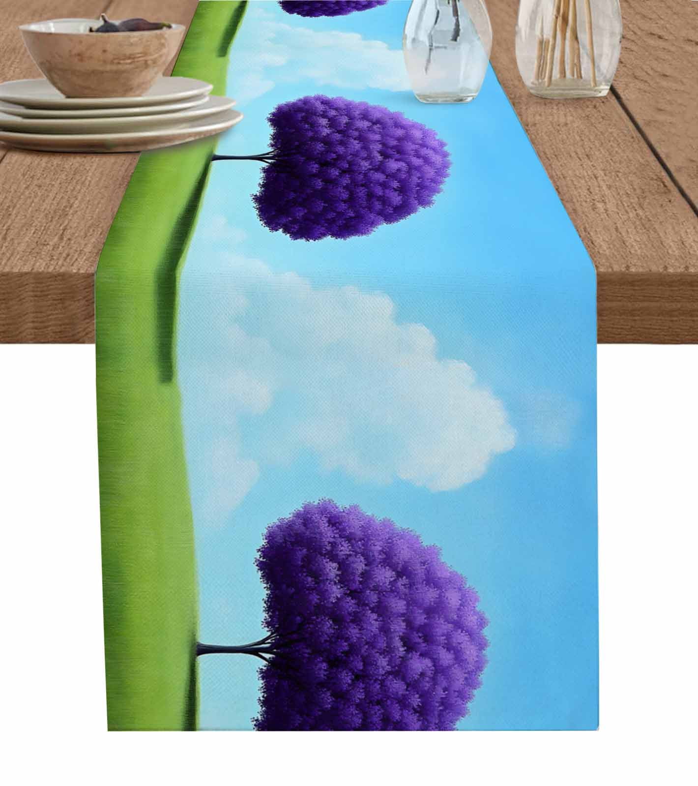Hokiten Table Runners 48 Inches Long Dress Scarves, Purple Tree ...