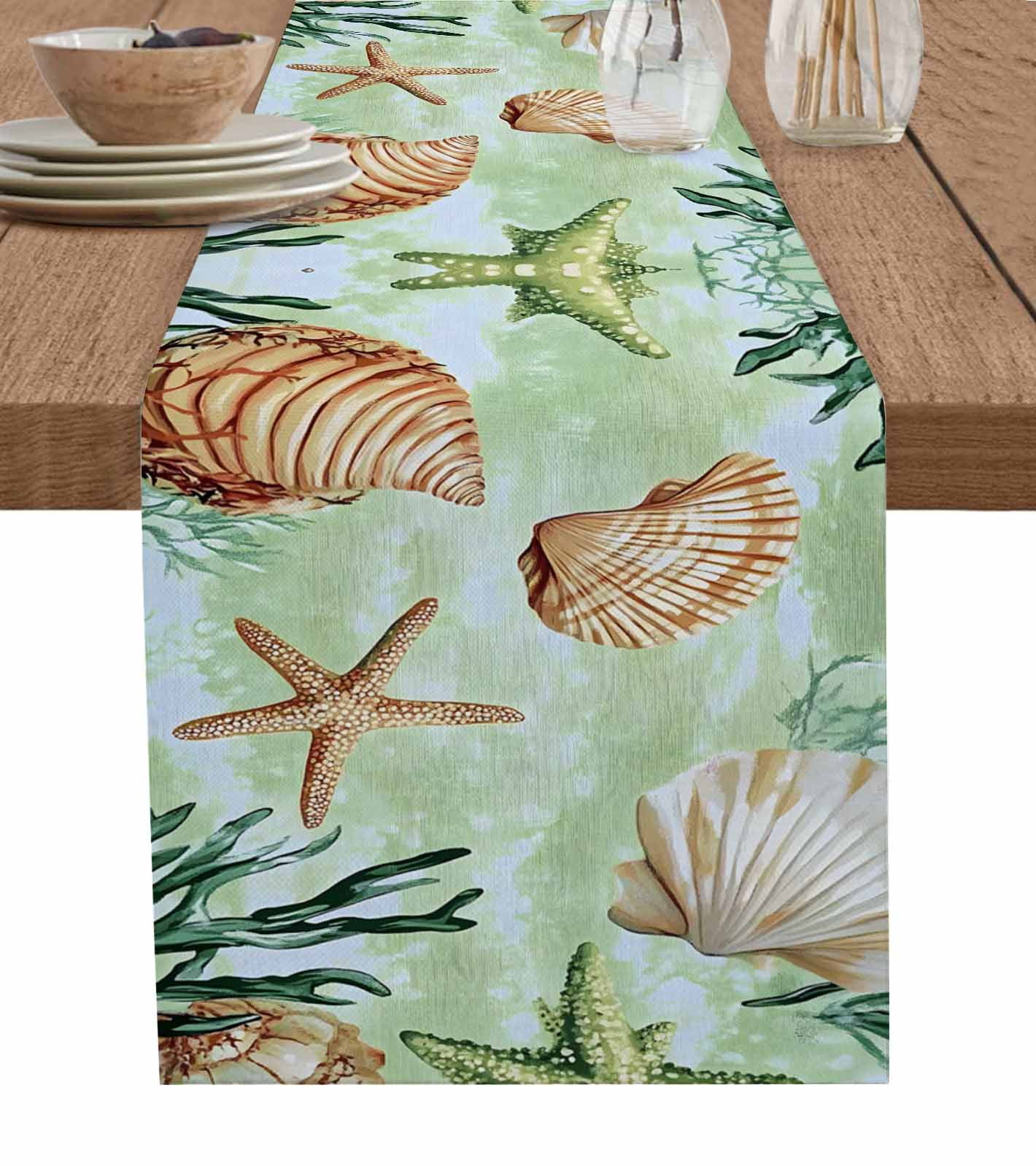 Hokiten Table Runners 48 Inches Long Dress Scarves, Sage Green Coastal ...