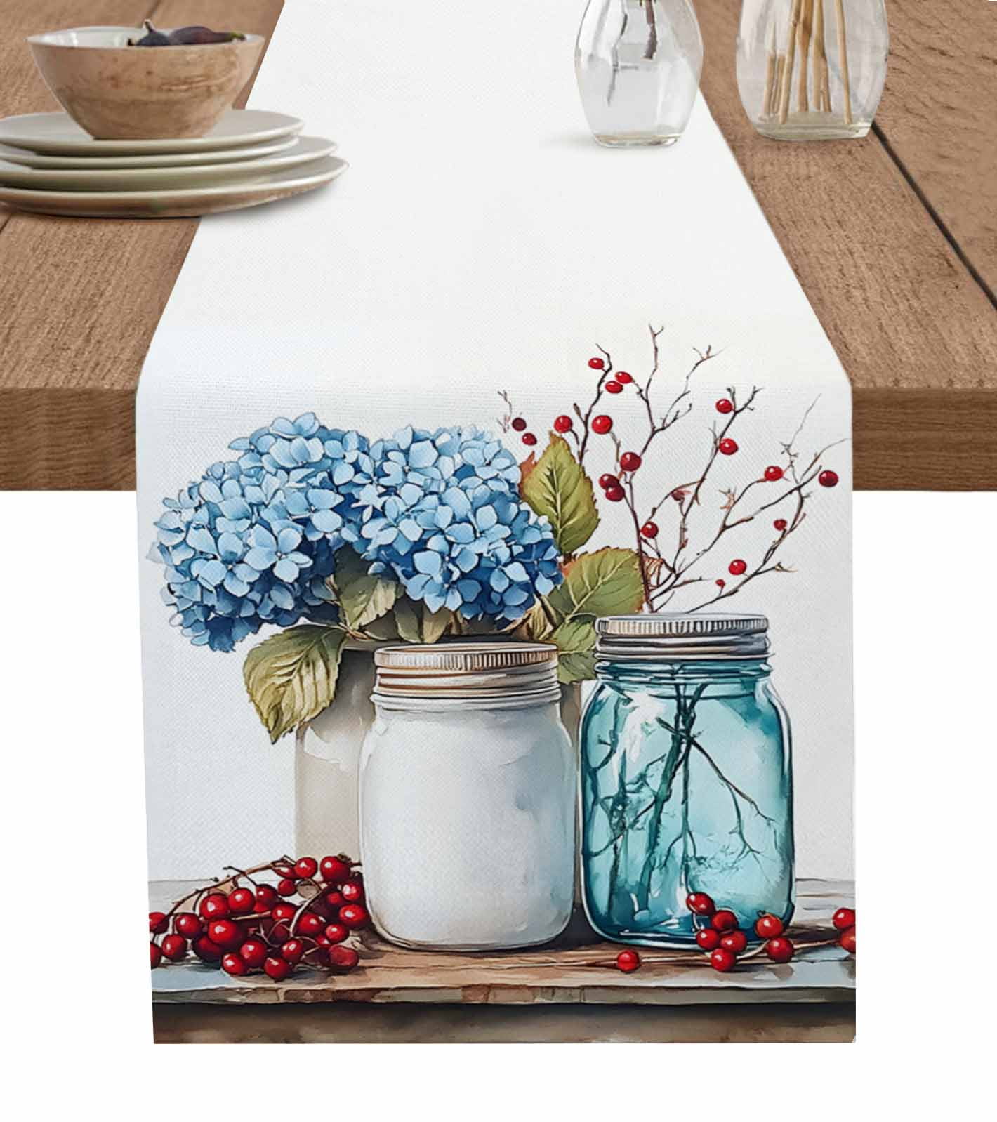 Hokiten Table Runners 48 Inches Long Dress Scarves, Spring Botanical ...