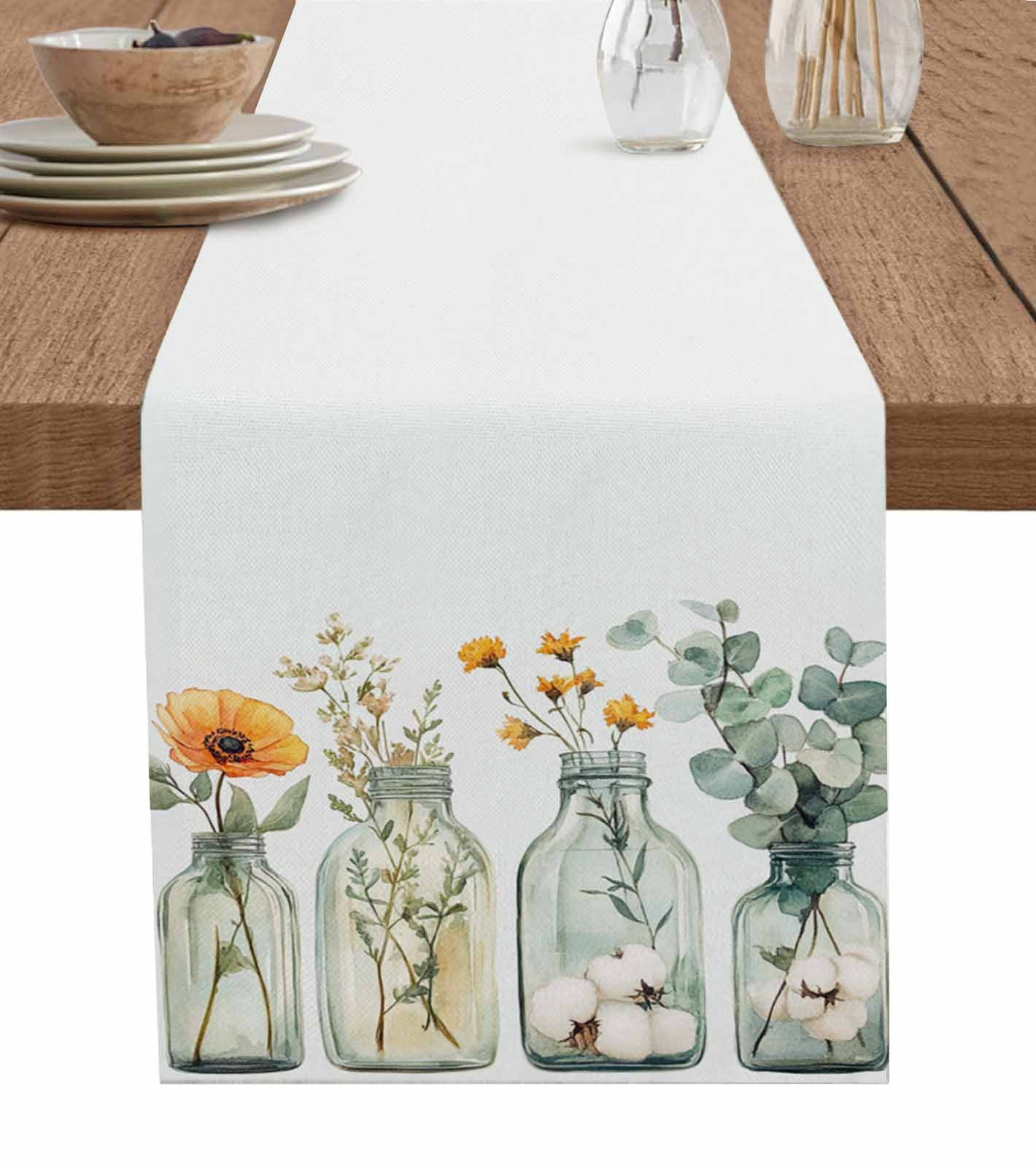 Hokiten Table Runners 48 Inches Long Dress Scarves, Spring Floral ...