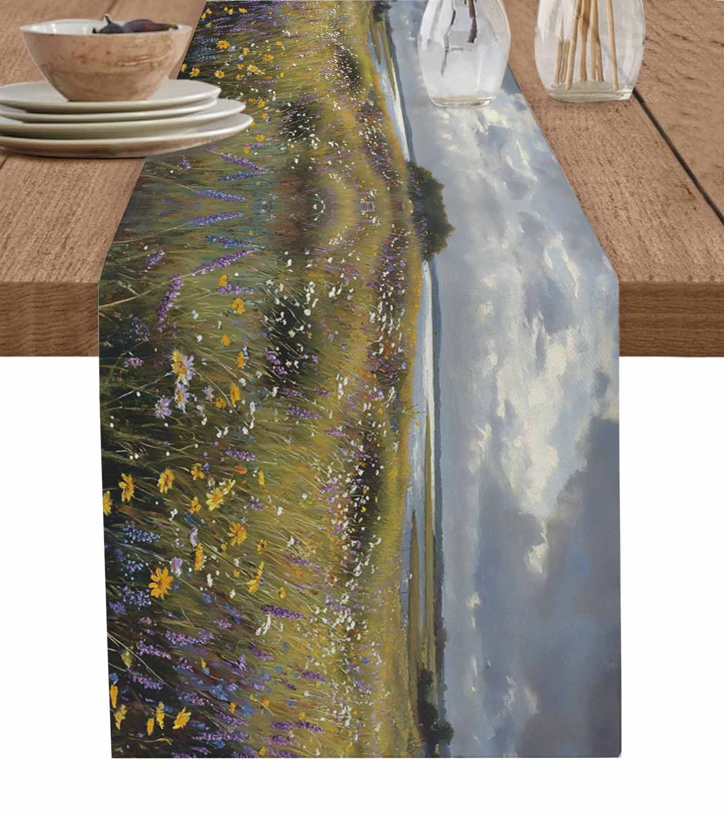 Hokiten Table Runners 48 Inches Long Dress Scarves, Spring Floral ...