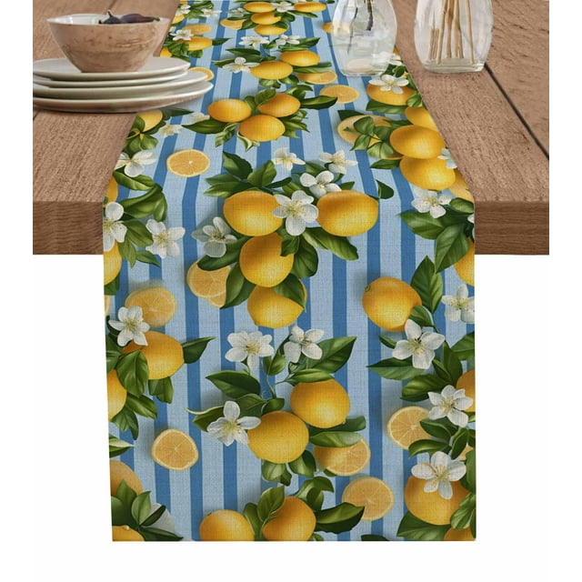 Hokiten Table Runners 48 Inches Long Dress Scarves, Summer Lemon ...