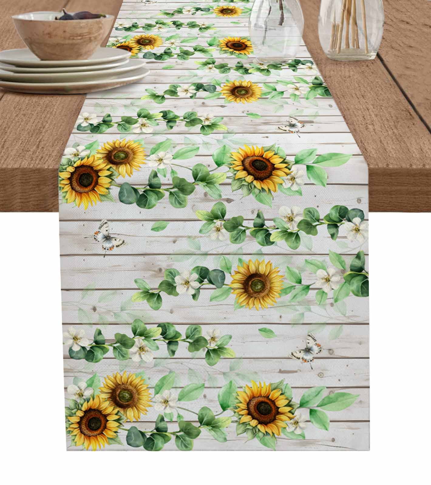 Hokiten Table Runners 48 Inches Long Dress Scarves, Sunflower Farmhouse ...