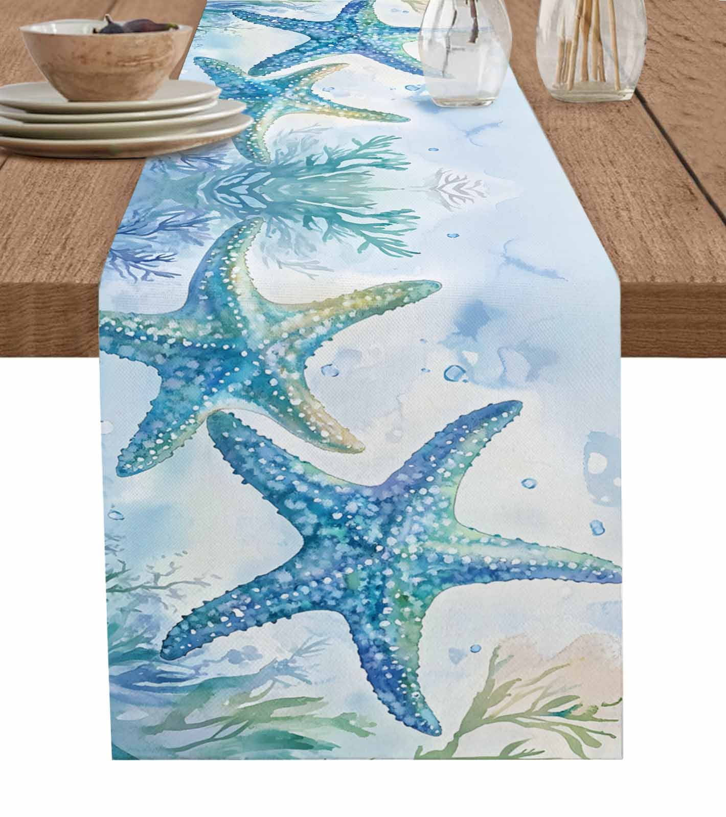 Hokiten Table Runners 48 Inches Long Dress Scarves, Teal Blue Summer ...