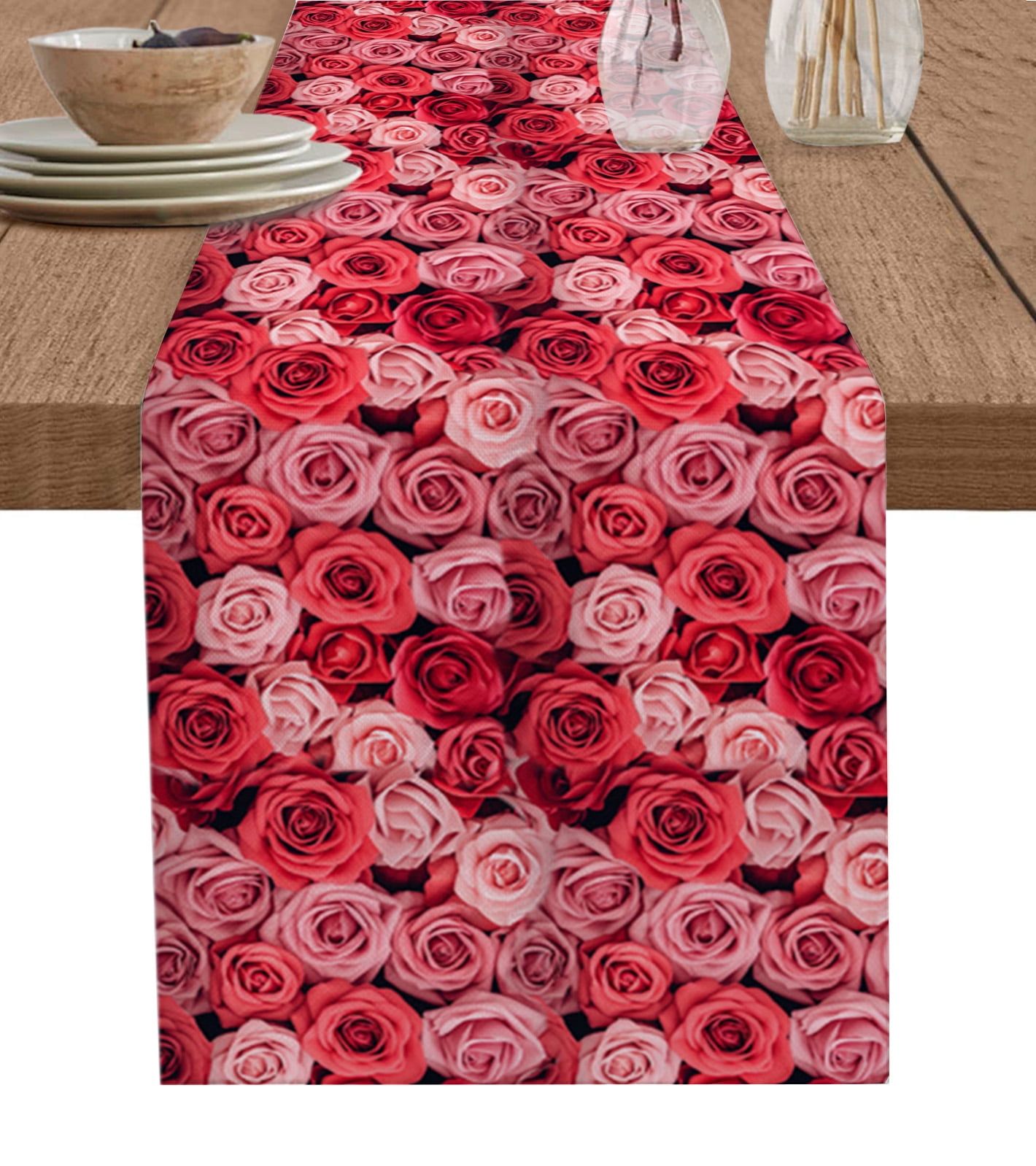 Hokiten Table Runners 48 Inches Long Dress Scarves, Valentine's Rose ...