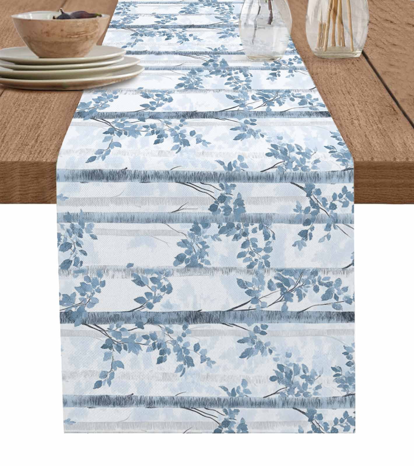 Hokiten Table Runners 60 Inches Long Dress Scarves, Blue Gray Forest ...