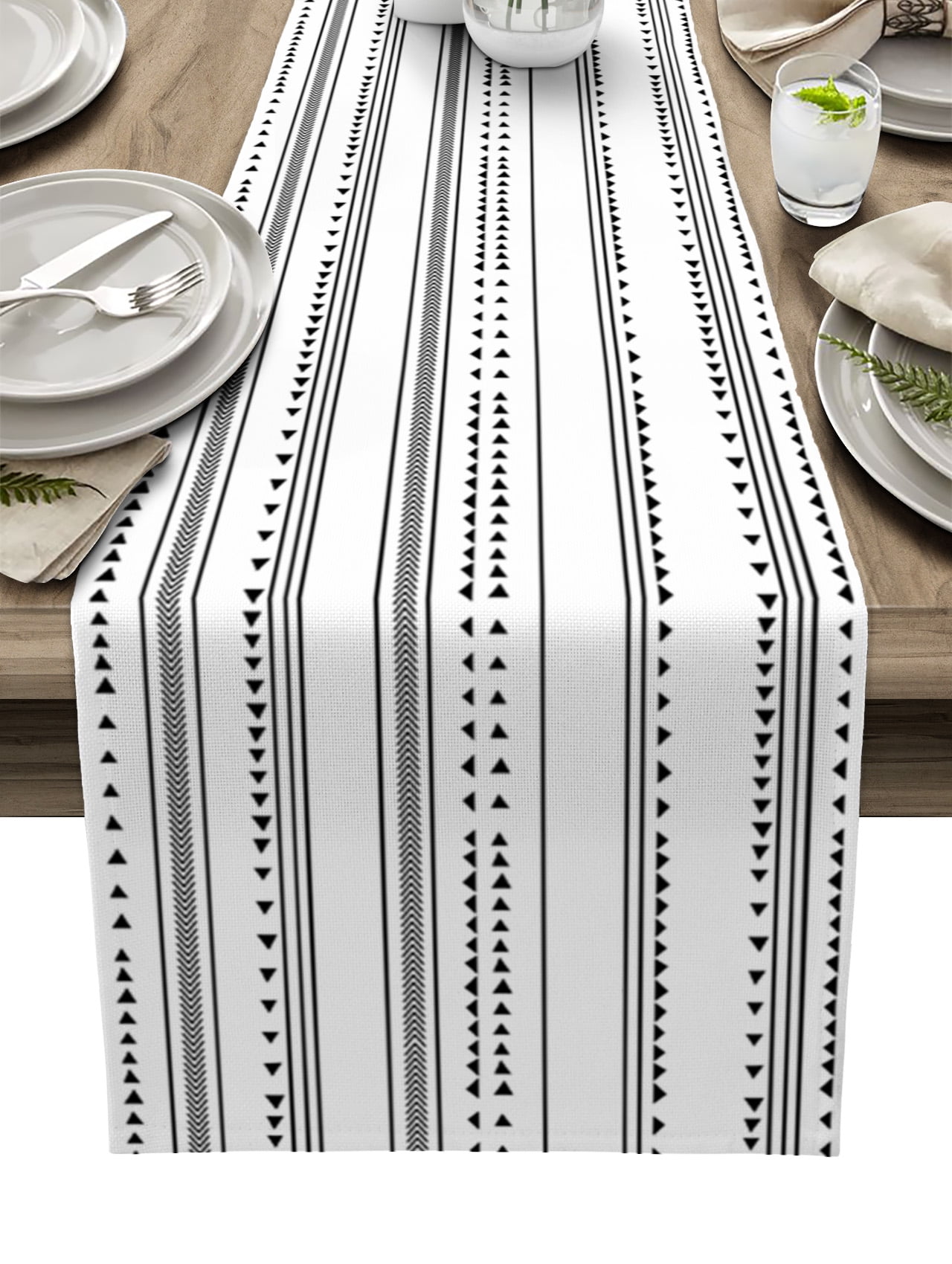 Hokiten Table Runners 60 Inches Long Dress Scarves, Boho Black White ...