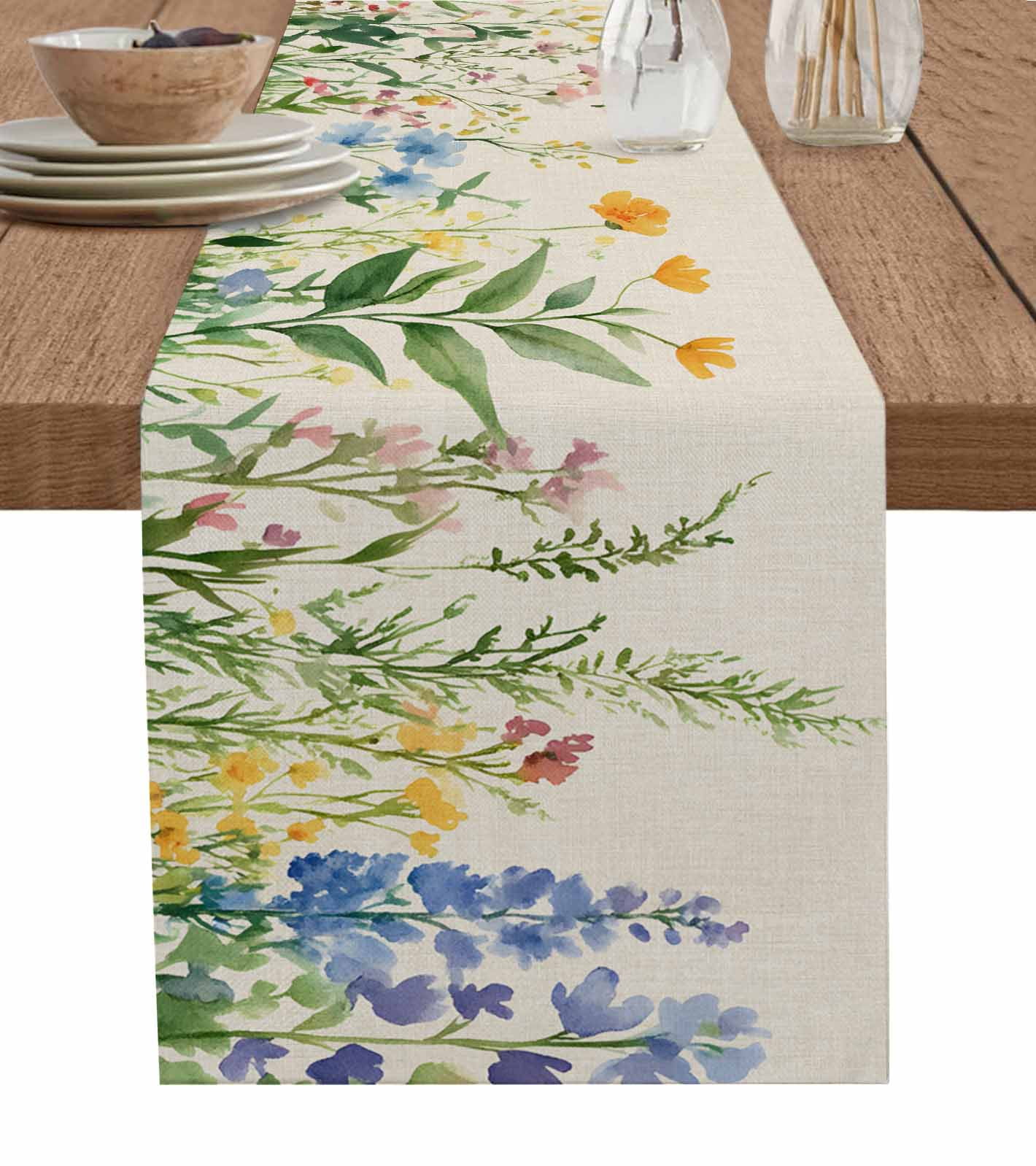 Hokiten Table Runners 60 Inches Long Dress Scarves, Botanical Florals ...