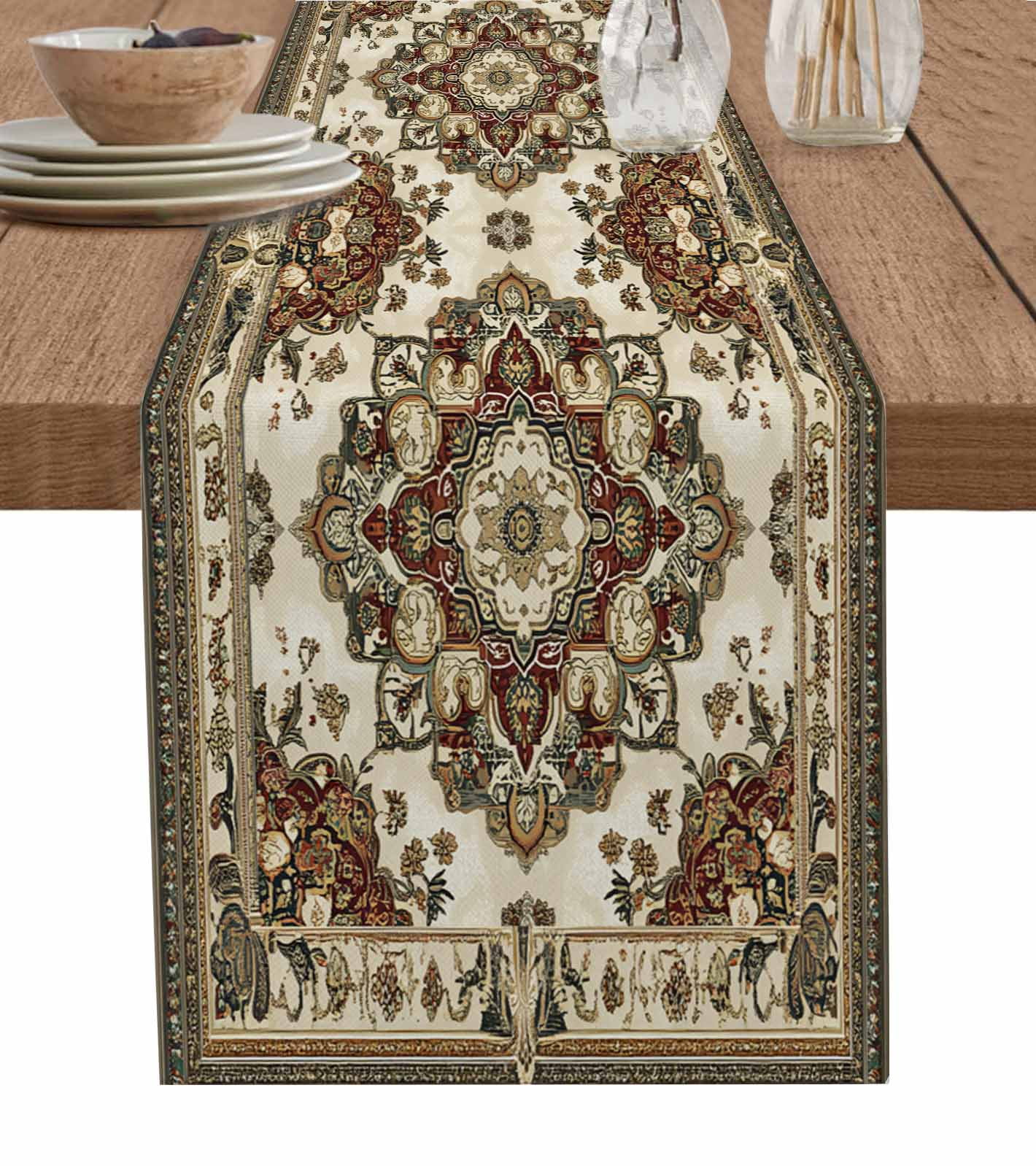 Hokiten Table Runners 60 Inches Long Dress Scarves, Brown Floral ...