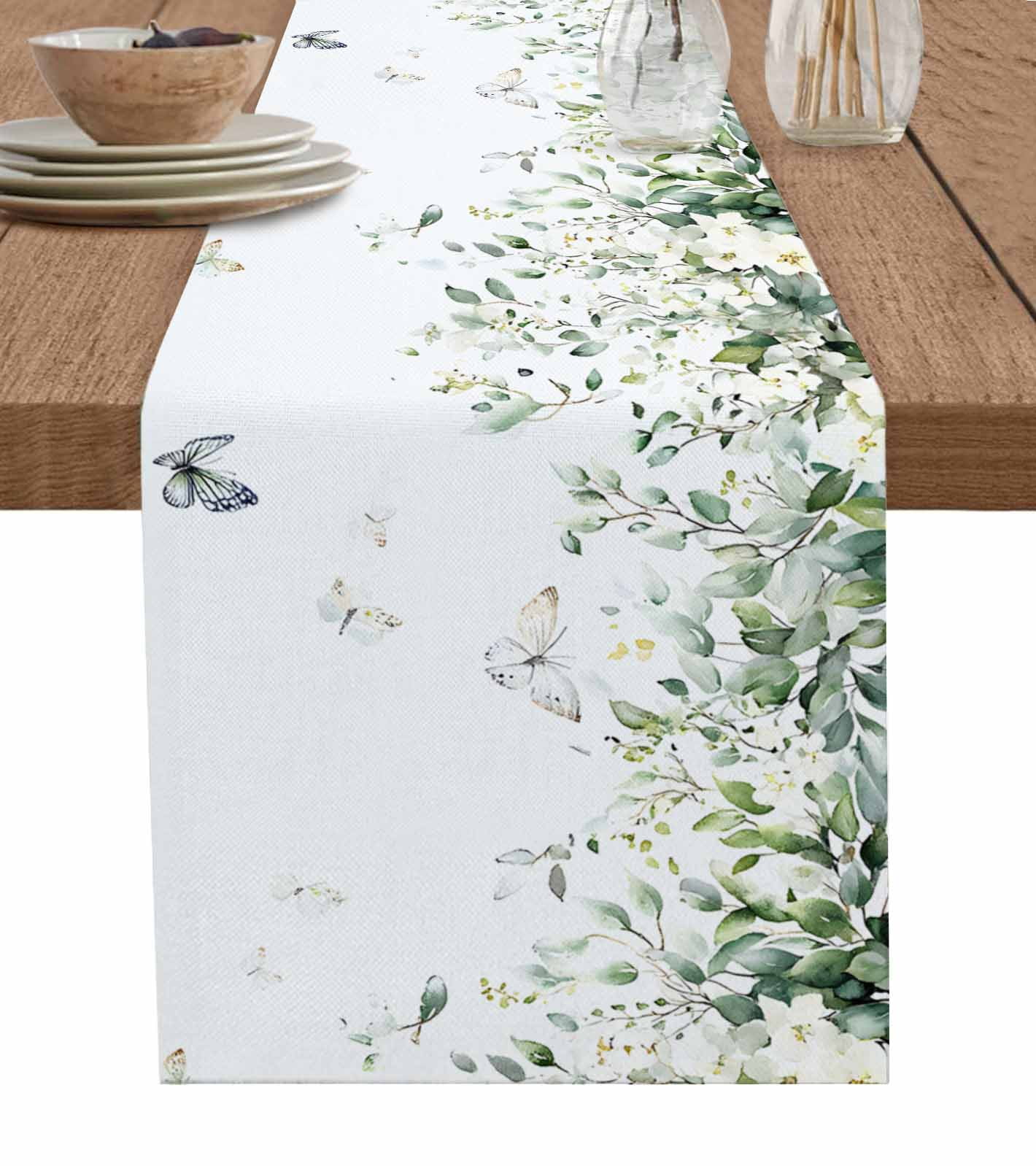 Hokiten Table Runners 60 Inches Long Dress Scarves, Eucalyptus Leaves ...